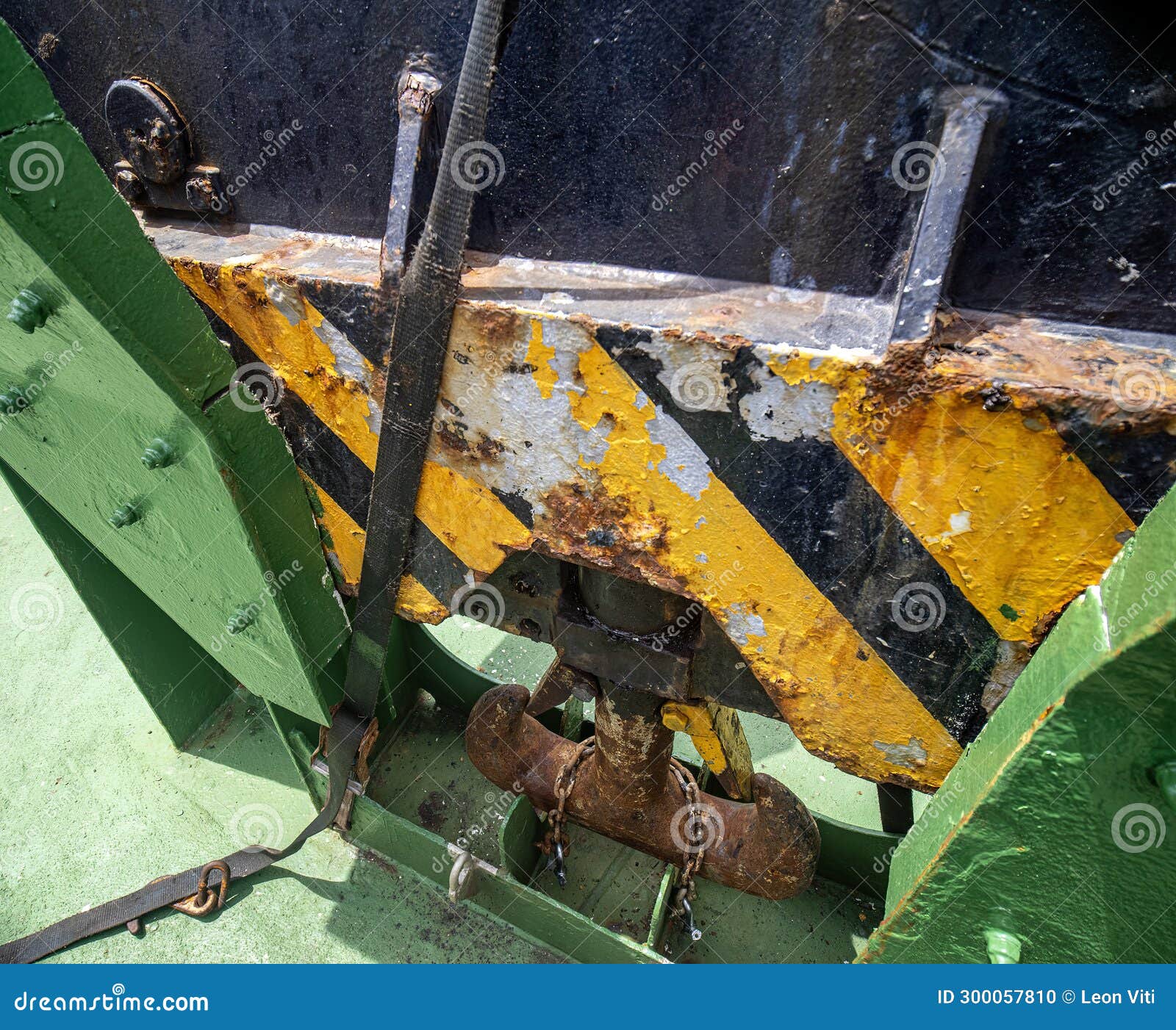 Hook of a Crane on a Big Roro Ship Stock Photo - Image of heavy ...