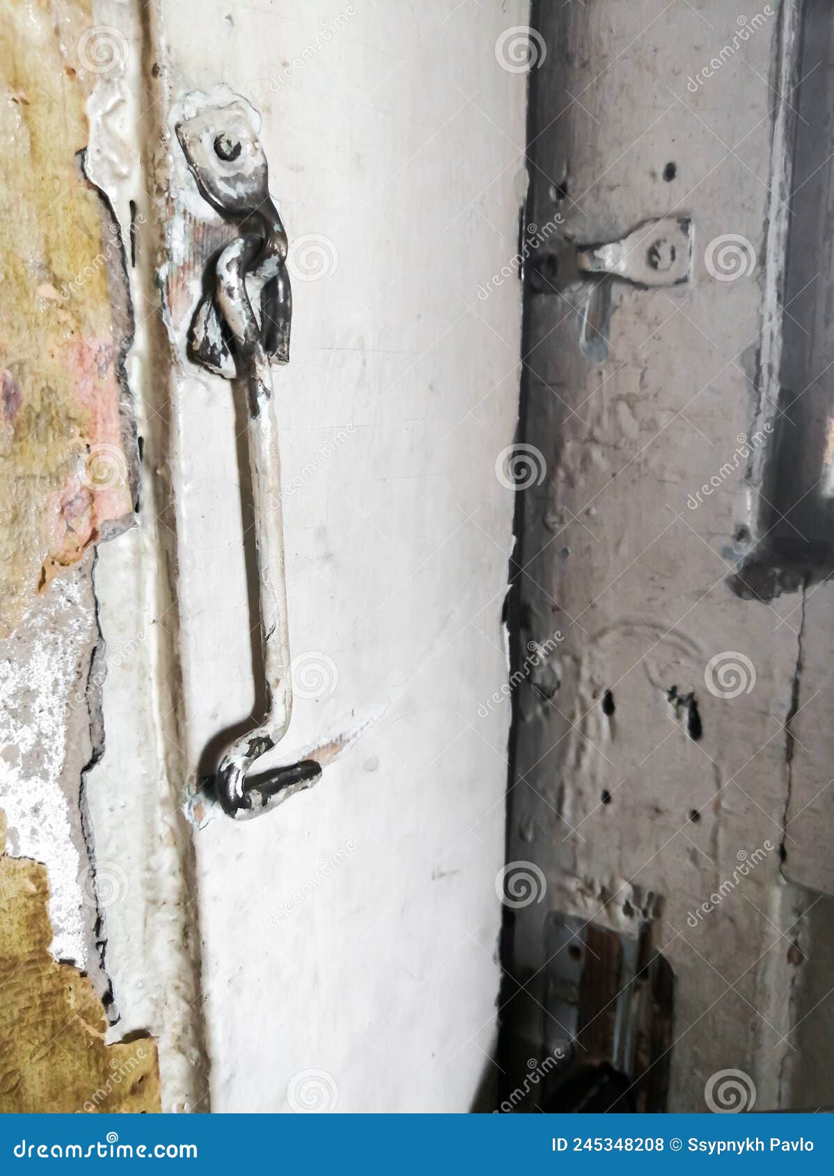 Hook on the Door. Simple Lock on the Door. Rustic Style - a Simple Lock ...