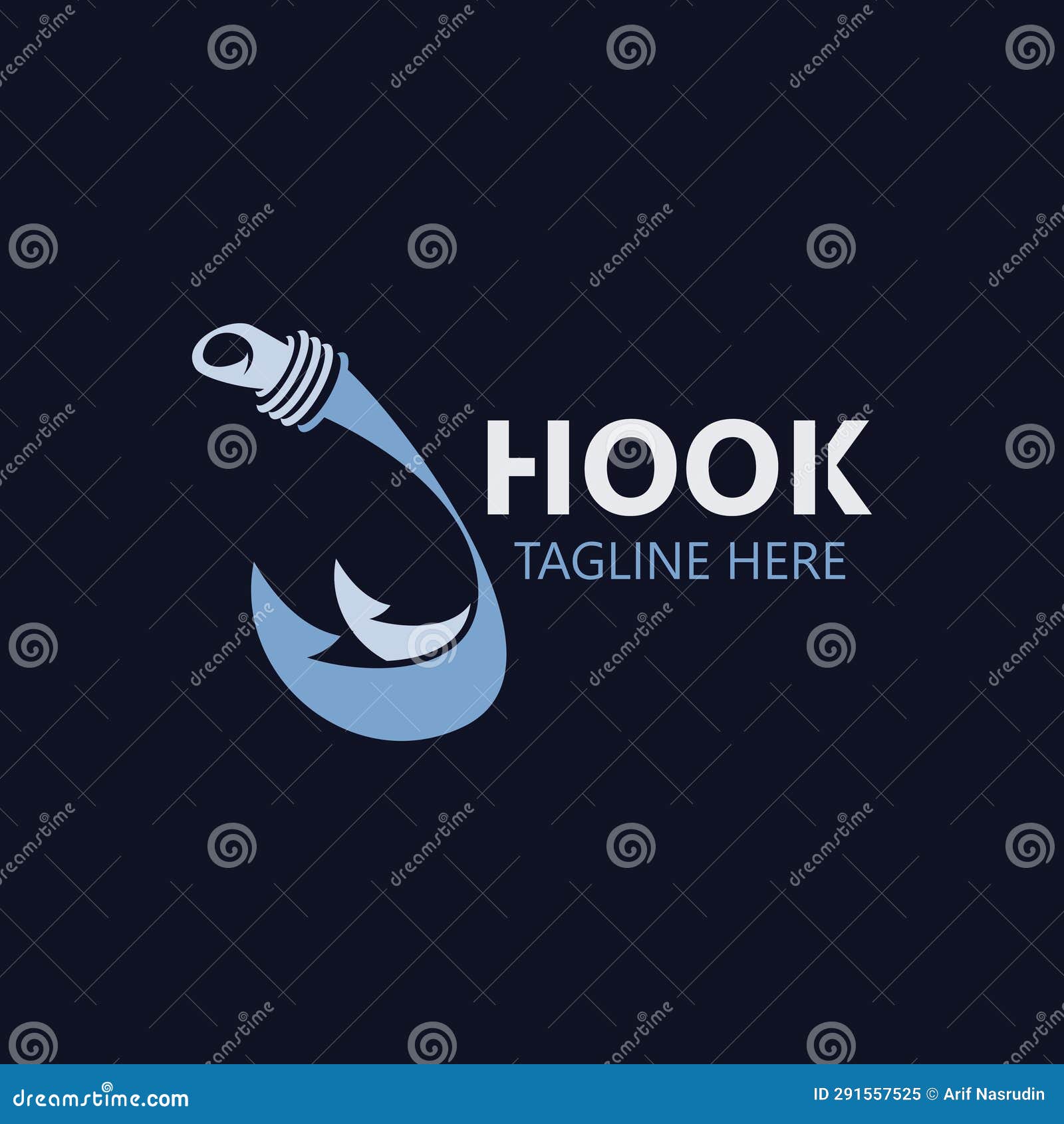 Hook Fishing Logo Simple and Modern Vintage Rustic Vector Design Style ...