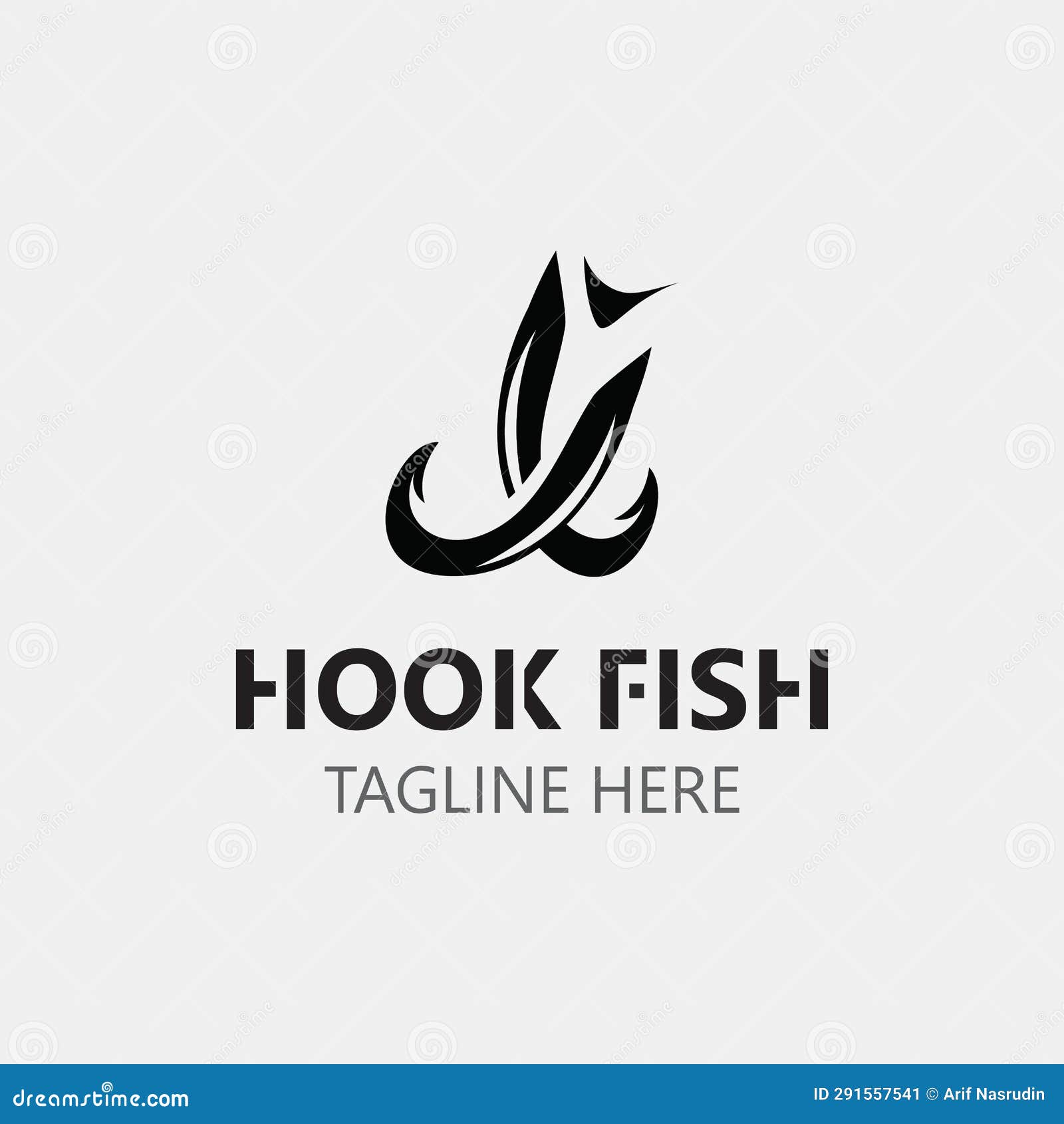Hook Fishing Logo Simple and Modern Vintage Rustic Vector Design Style ...