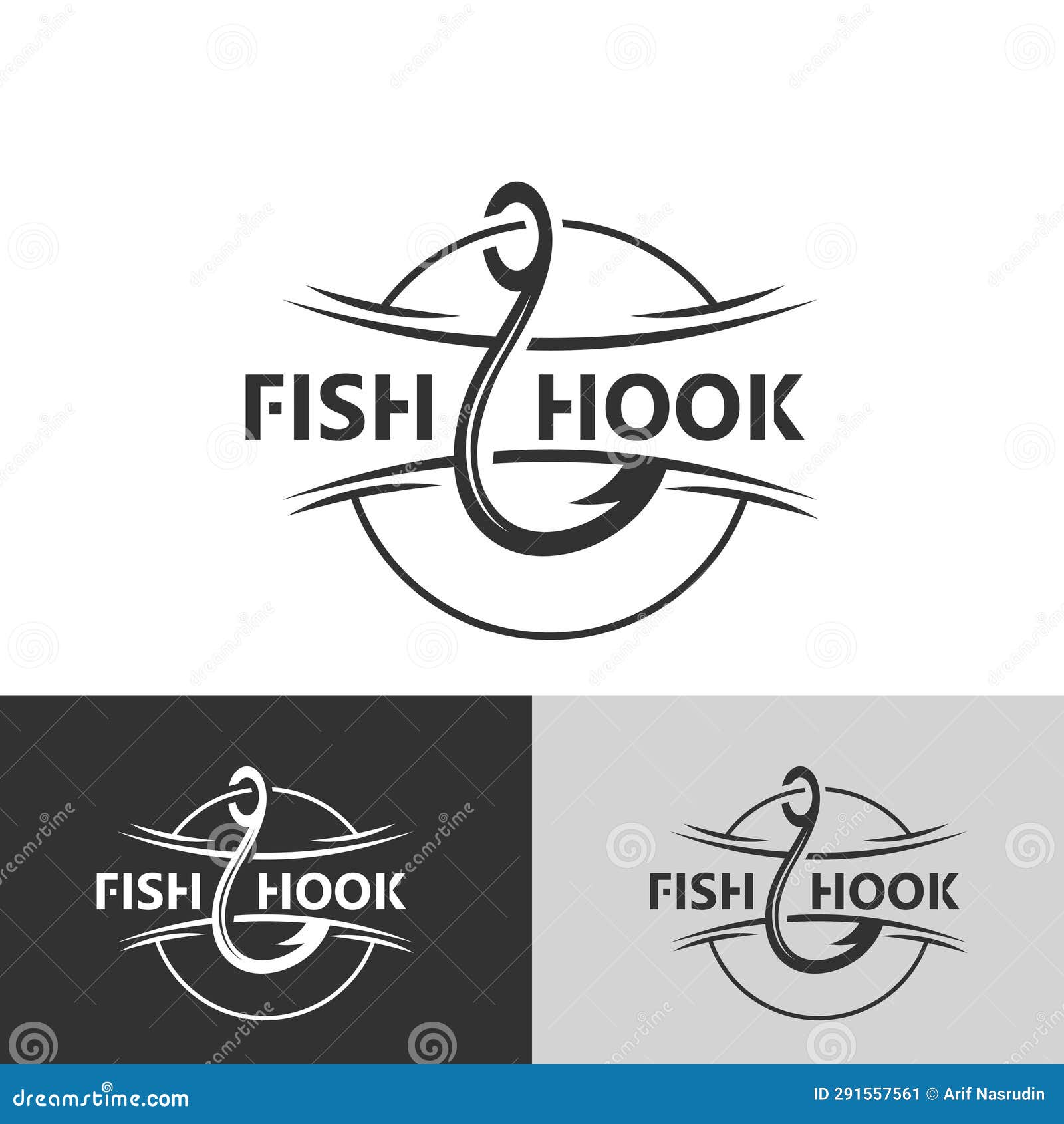 Hook Fishing Logo Simple and Modern Vintage Rustic Vector Design Style ...