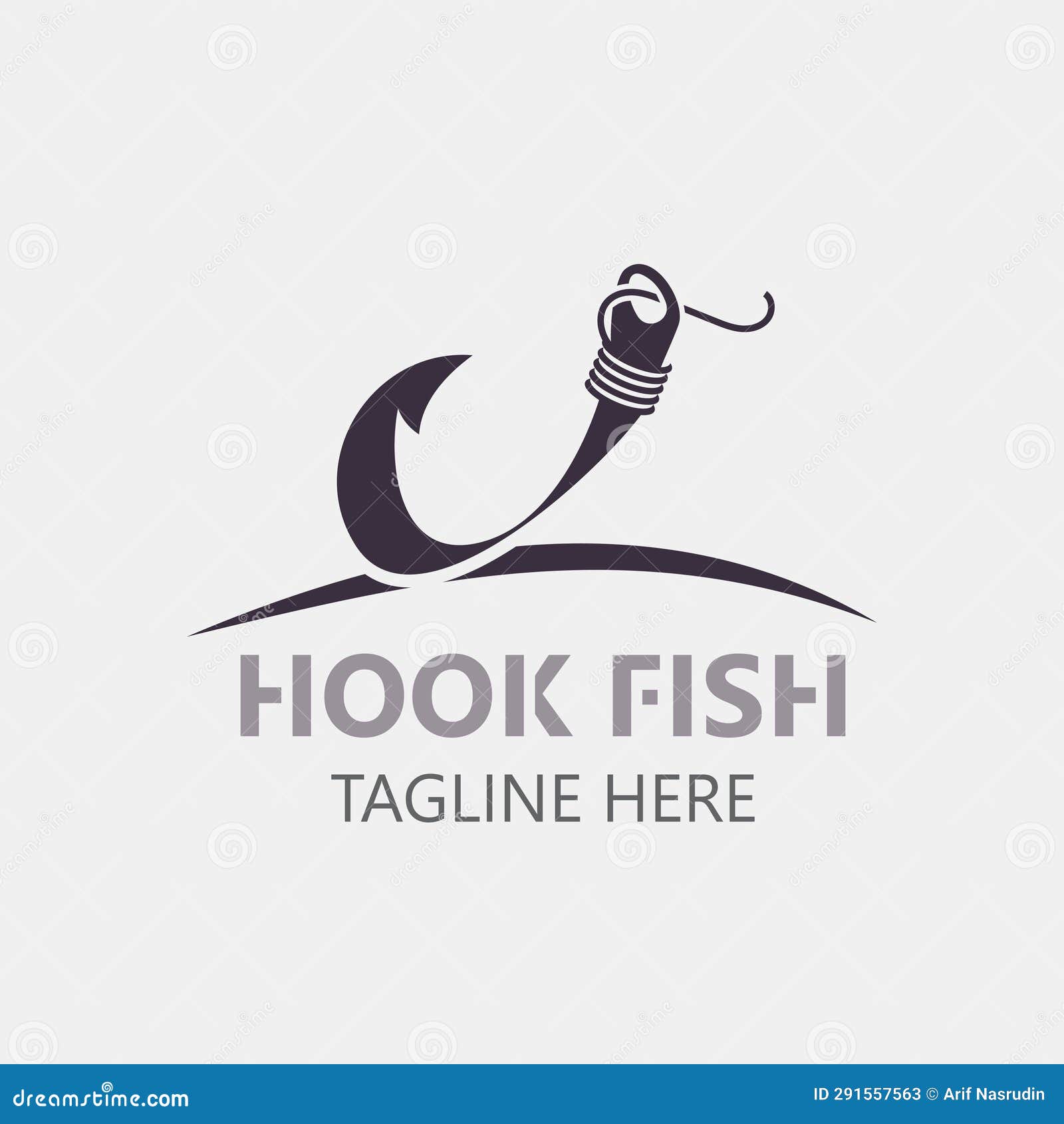 Hook Fishing Logo Simple and Modern Vintage Rustic Vector Design Style ...