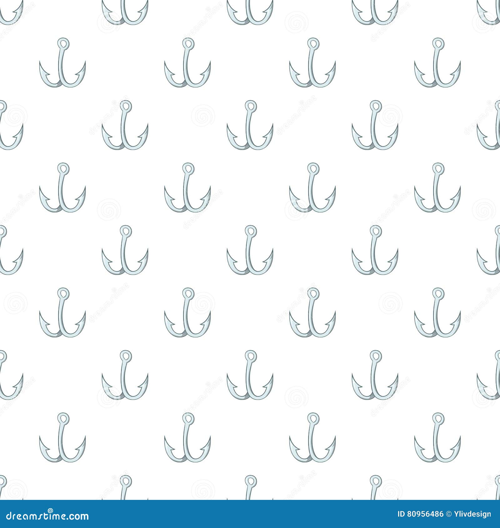 Hook for Fishing Pattern, Cartoon Style Stock Vector - Illustration of ...