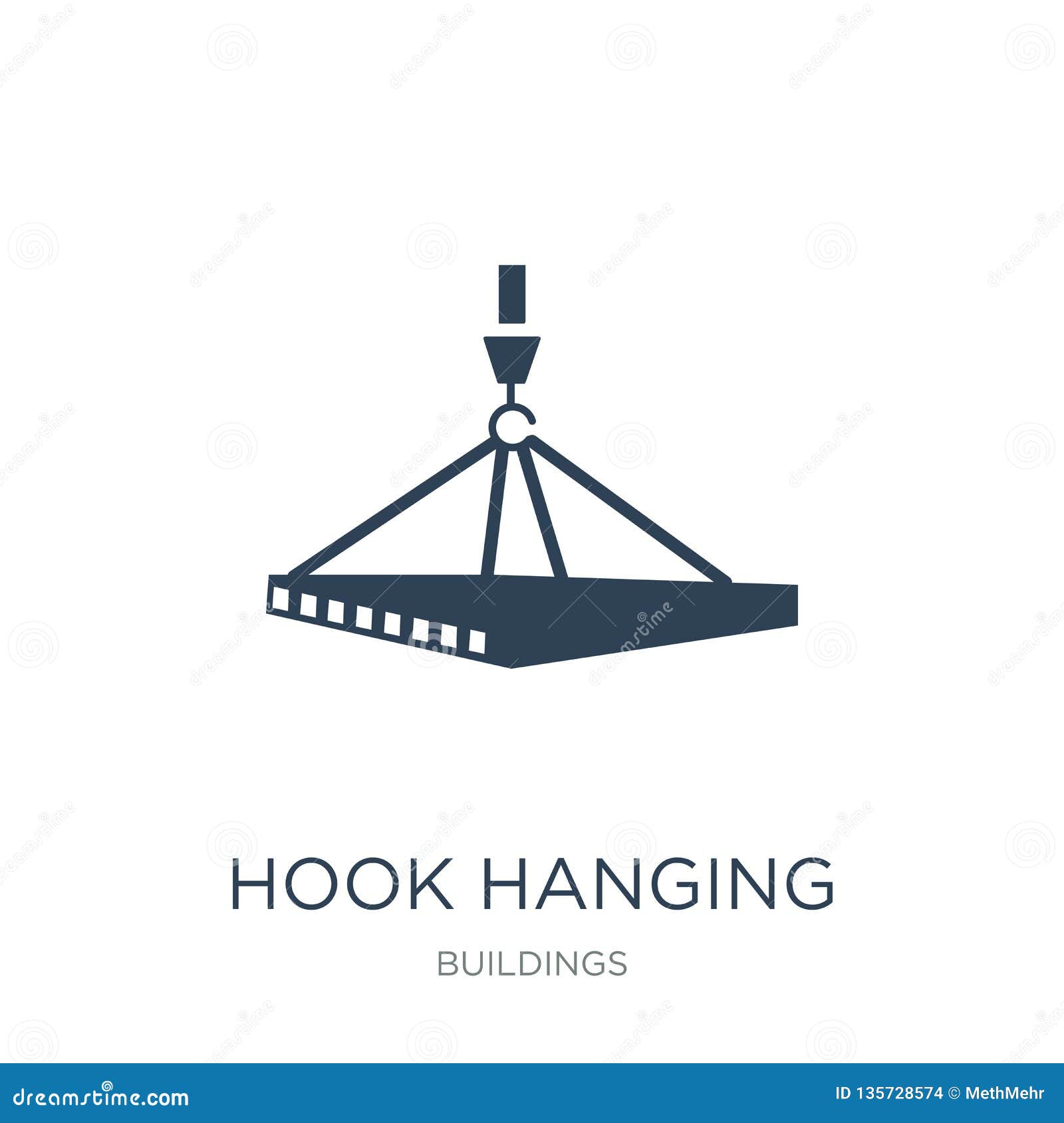 Hook Hanging Material Icon in Trendy Design Style. Hook Hanging ...