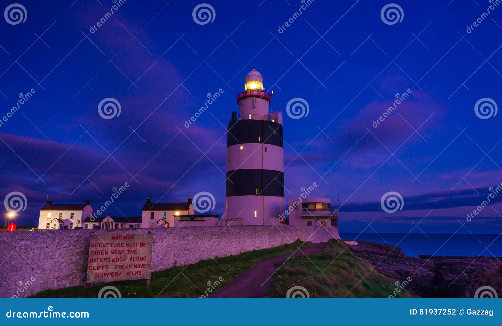 Hook Head Lighthouse stock photo. Image of dusk, landscape - 81937252