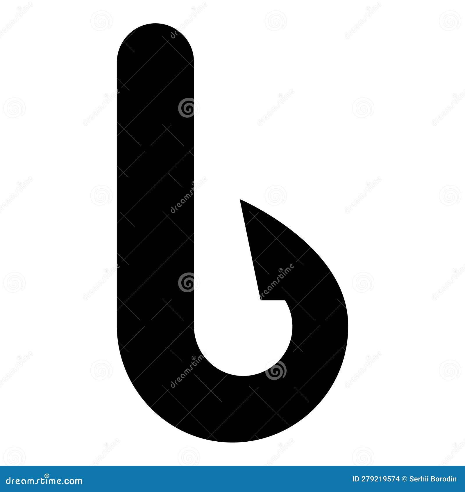 Hook Icon Black Color Vector Illustration Image Flat Style Stock Vector ...