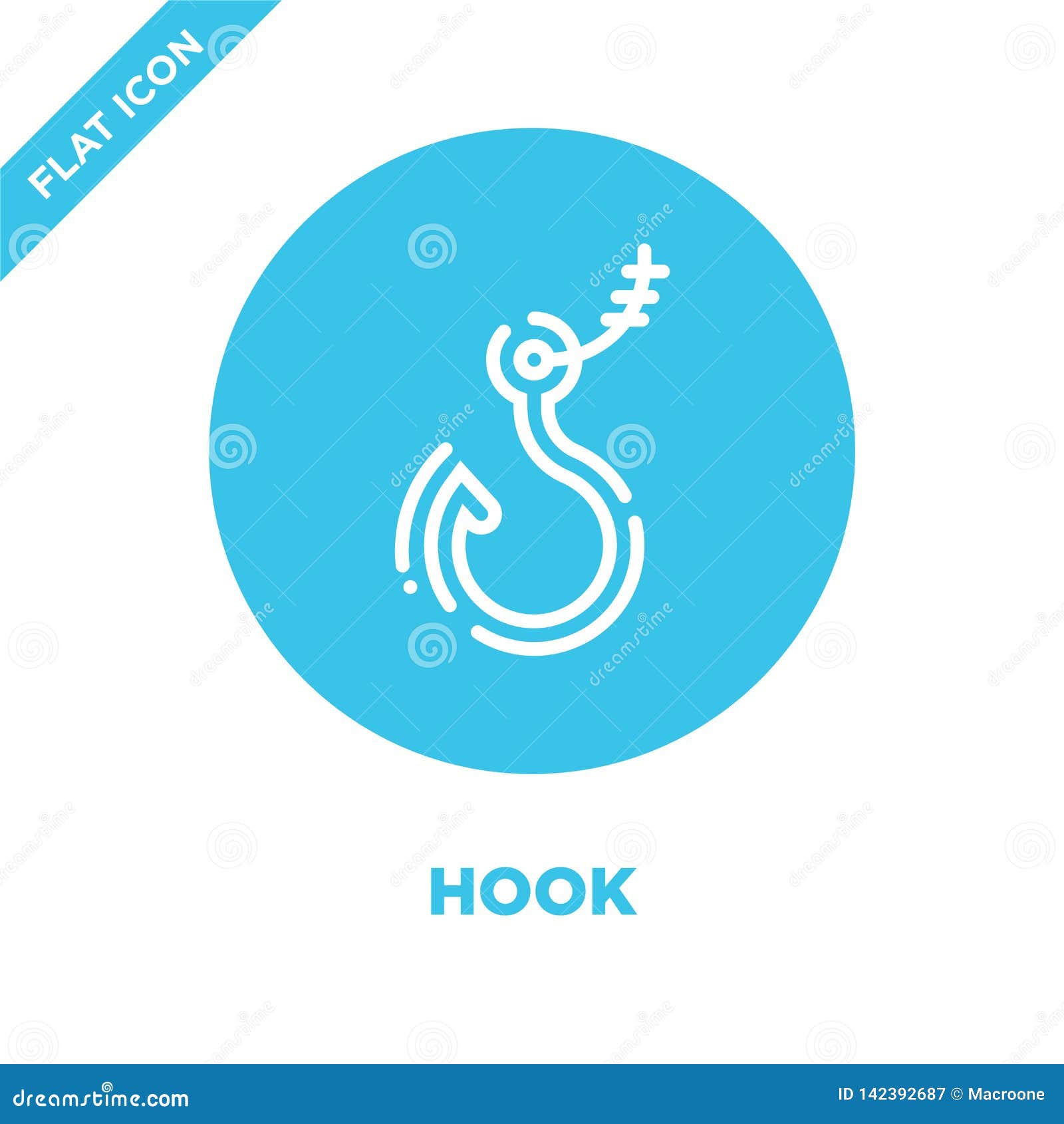 Hook Icon Vector from Camping Collection. Thin Line Hook Outline Icon ...