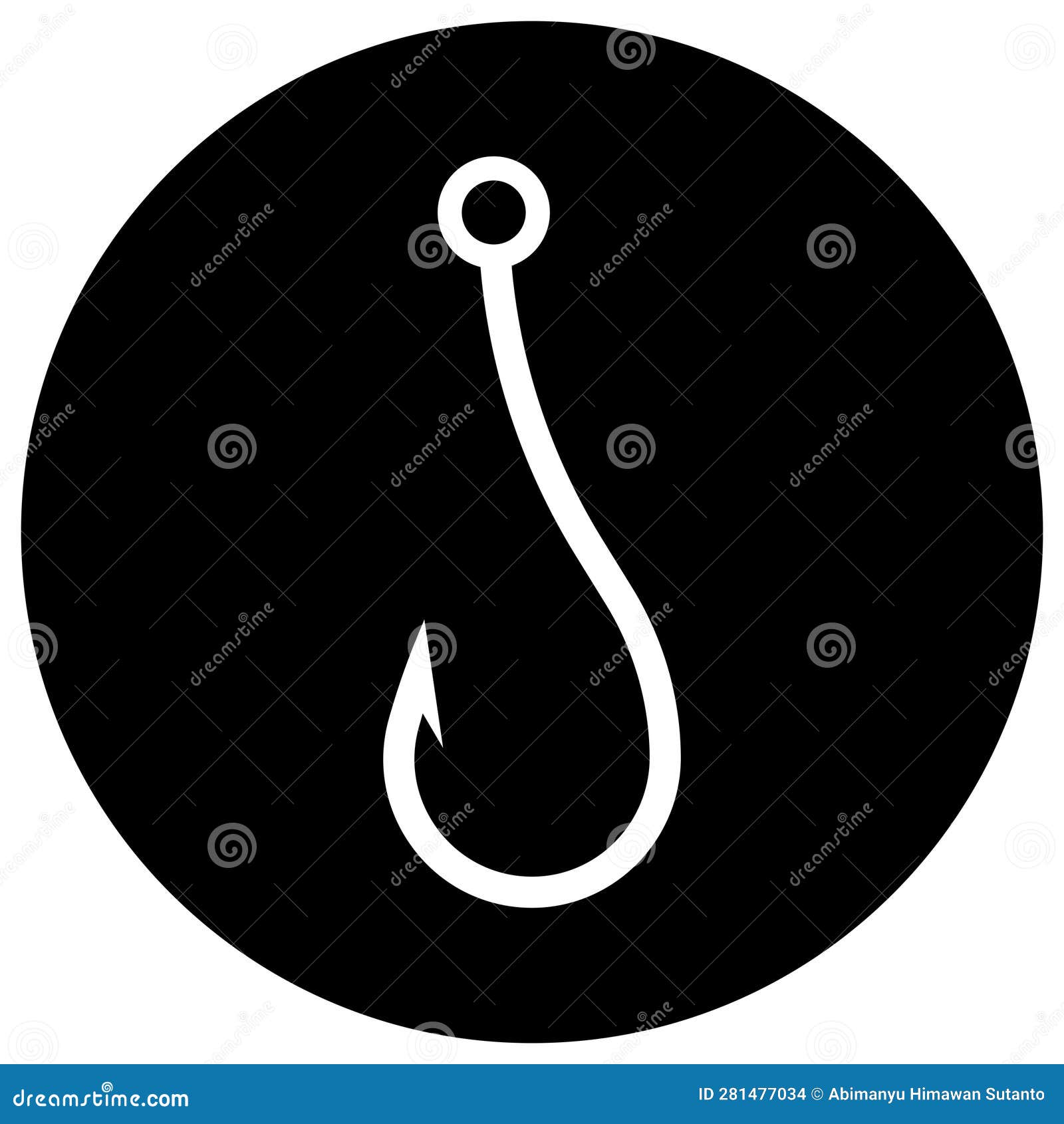 Hook icon vector stock vector. Illustration of fish - 281477034