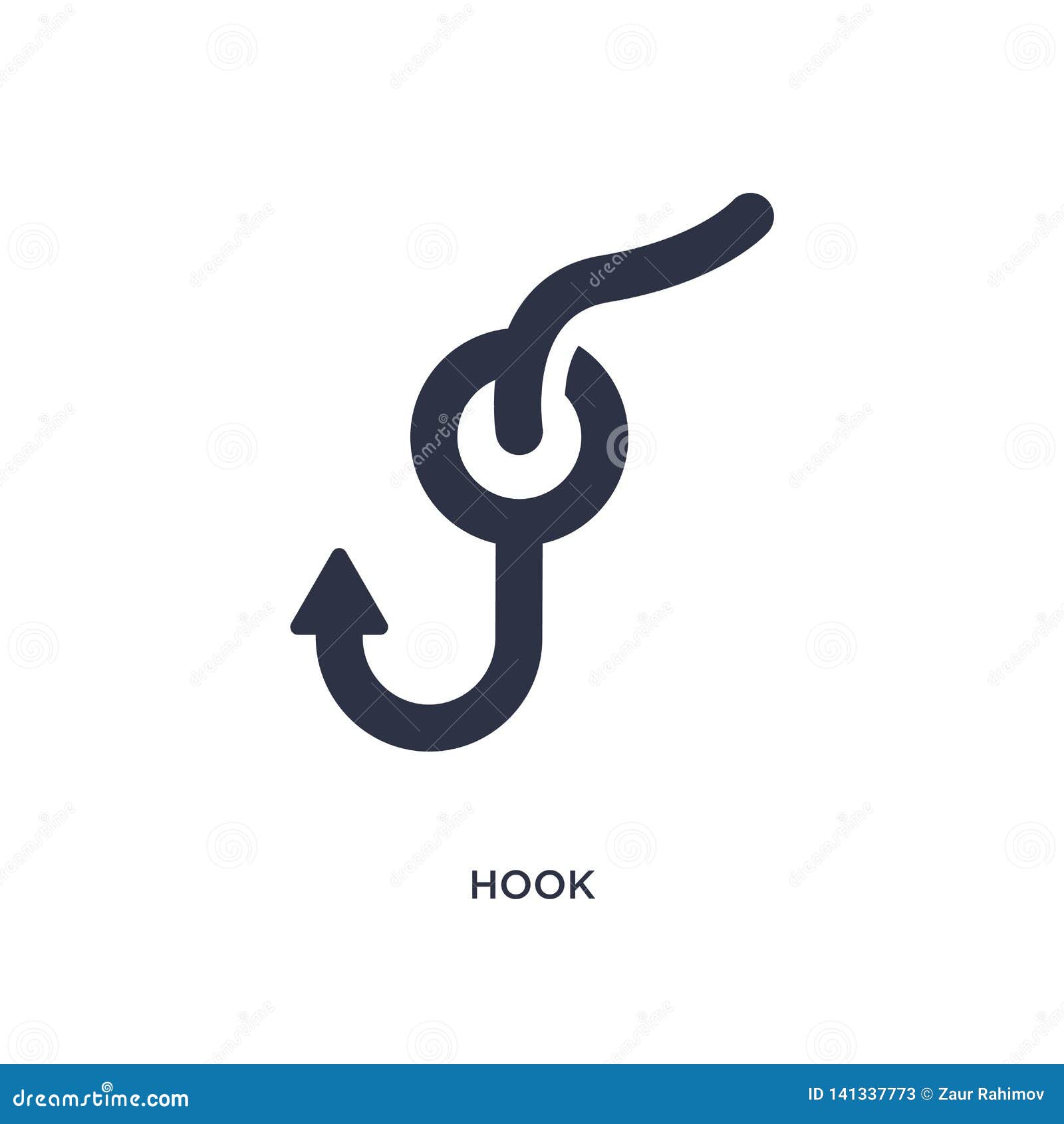 Hawaiian Fishing Hook Outline