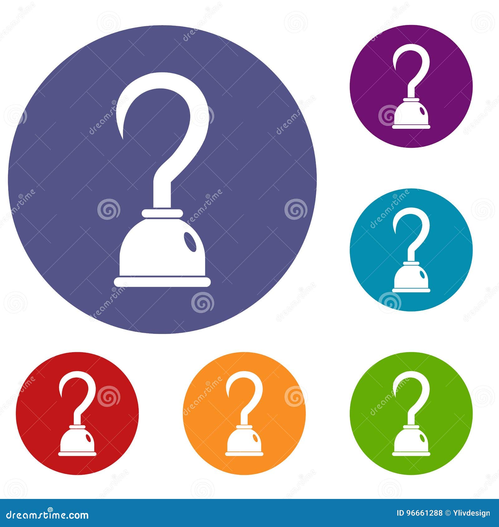 Hook icons set stock vector. Illustration of flat, costume - 96661288