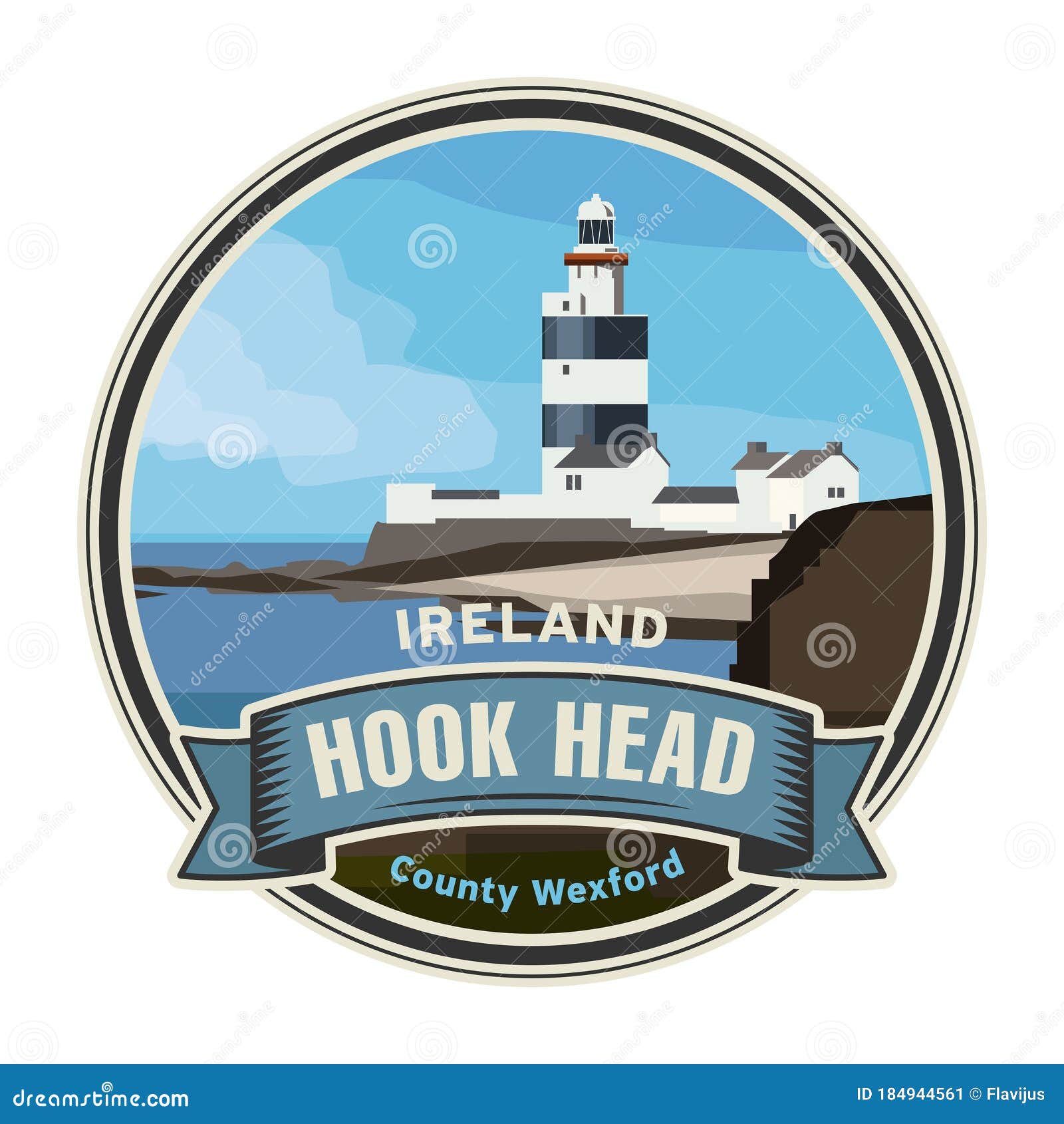 Hook Lighthouse at Hook Head, Wexford, Ireland Stock Vector ...