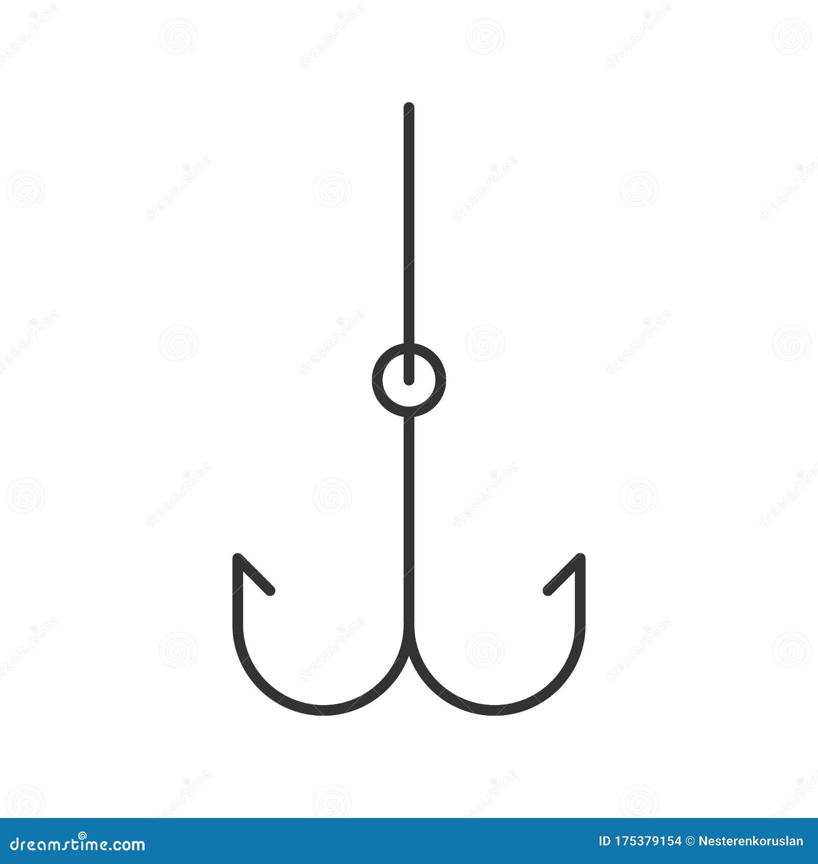 Hook linear icon stock vector. Illustration of hanging - 175379154