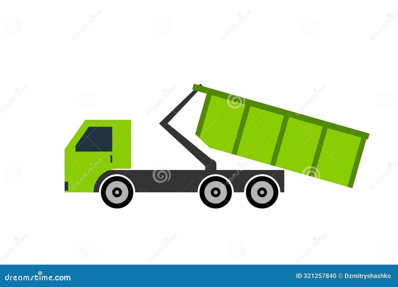 Hook Loader Truck with Skip Bin Icon. Clipart Image Stock Vector ...