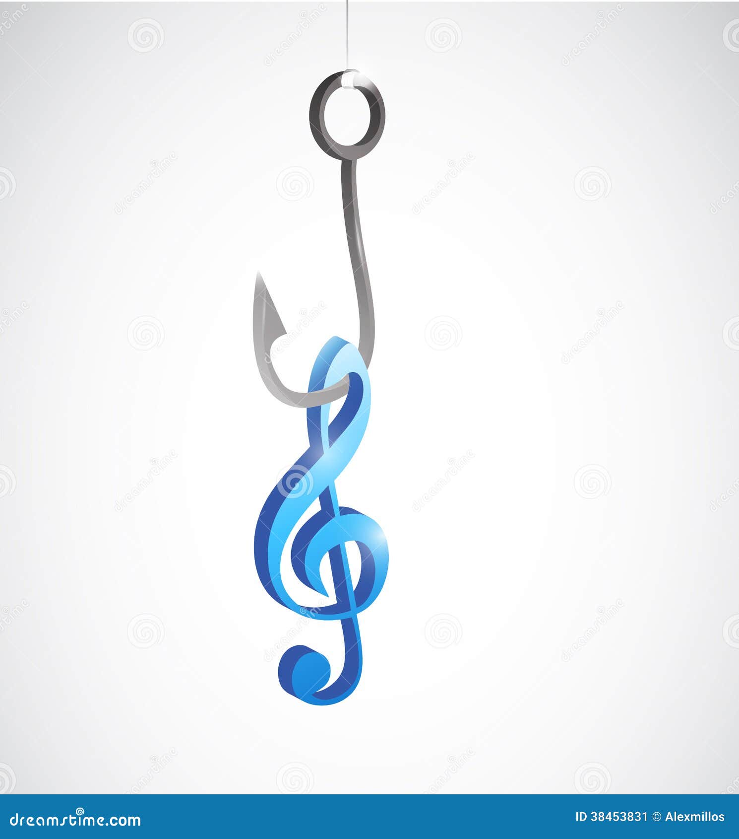 Hook and Music Note Illustration Design Stock Illustration ...