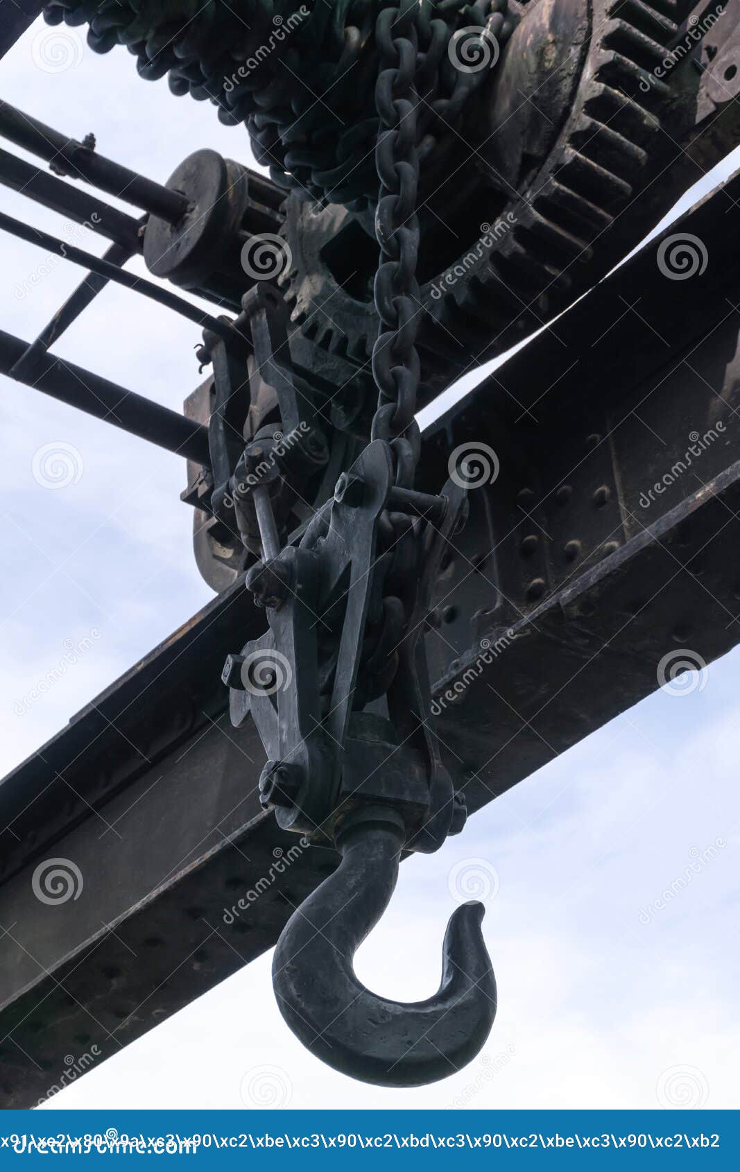 Hook of an Old Steam-powered Bridge Crane Stock Photo - Image of metal ...