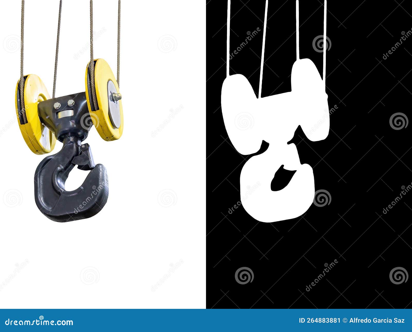 Hook of an Overhead Crane Isolated on White Background with Space for ...