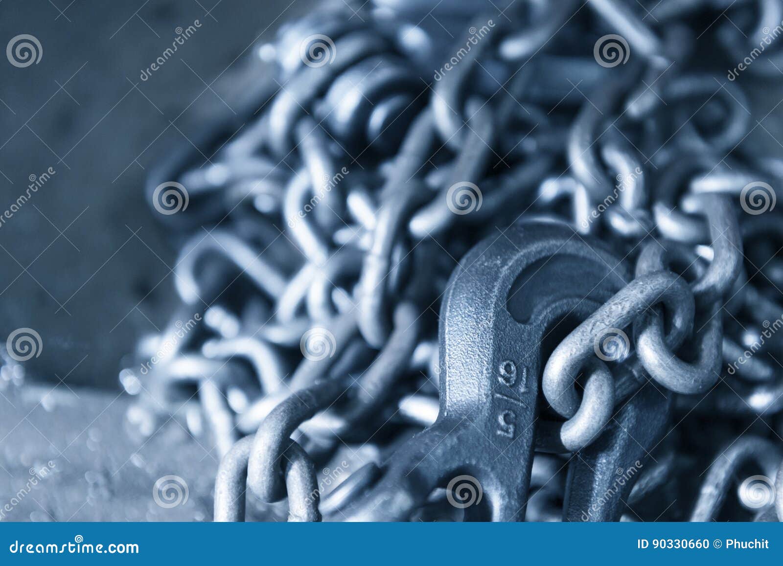 The Hook on the Pile of Chain Stock Photo - Image of equipment, lock ...