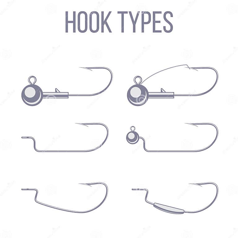 Hook and Sinker Types with Offset Hooks for Catching Predatory Fish ...