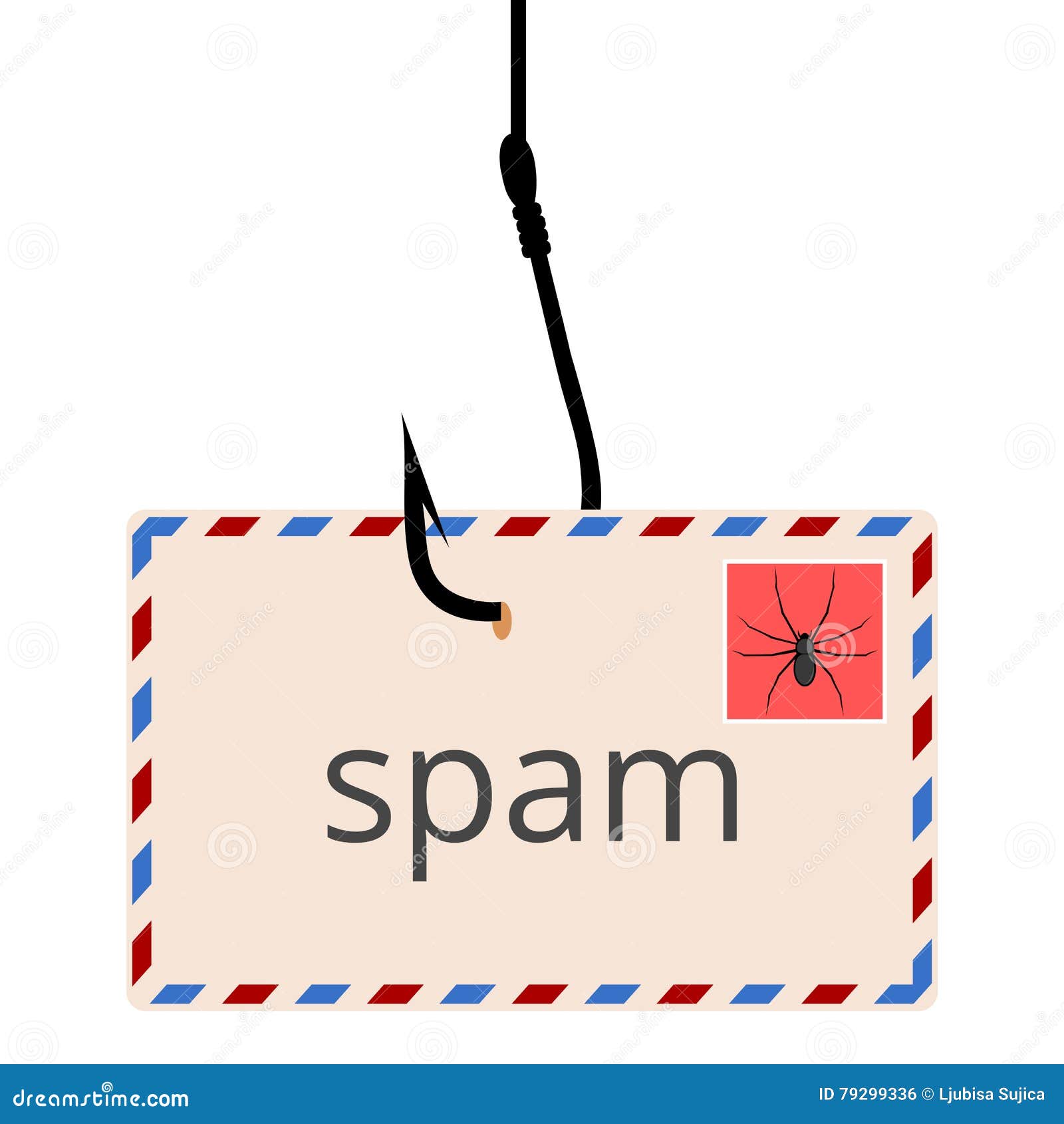 Spam Letter With Spiders Vector Illustration | CartoonDealer.com #83532834