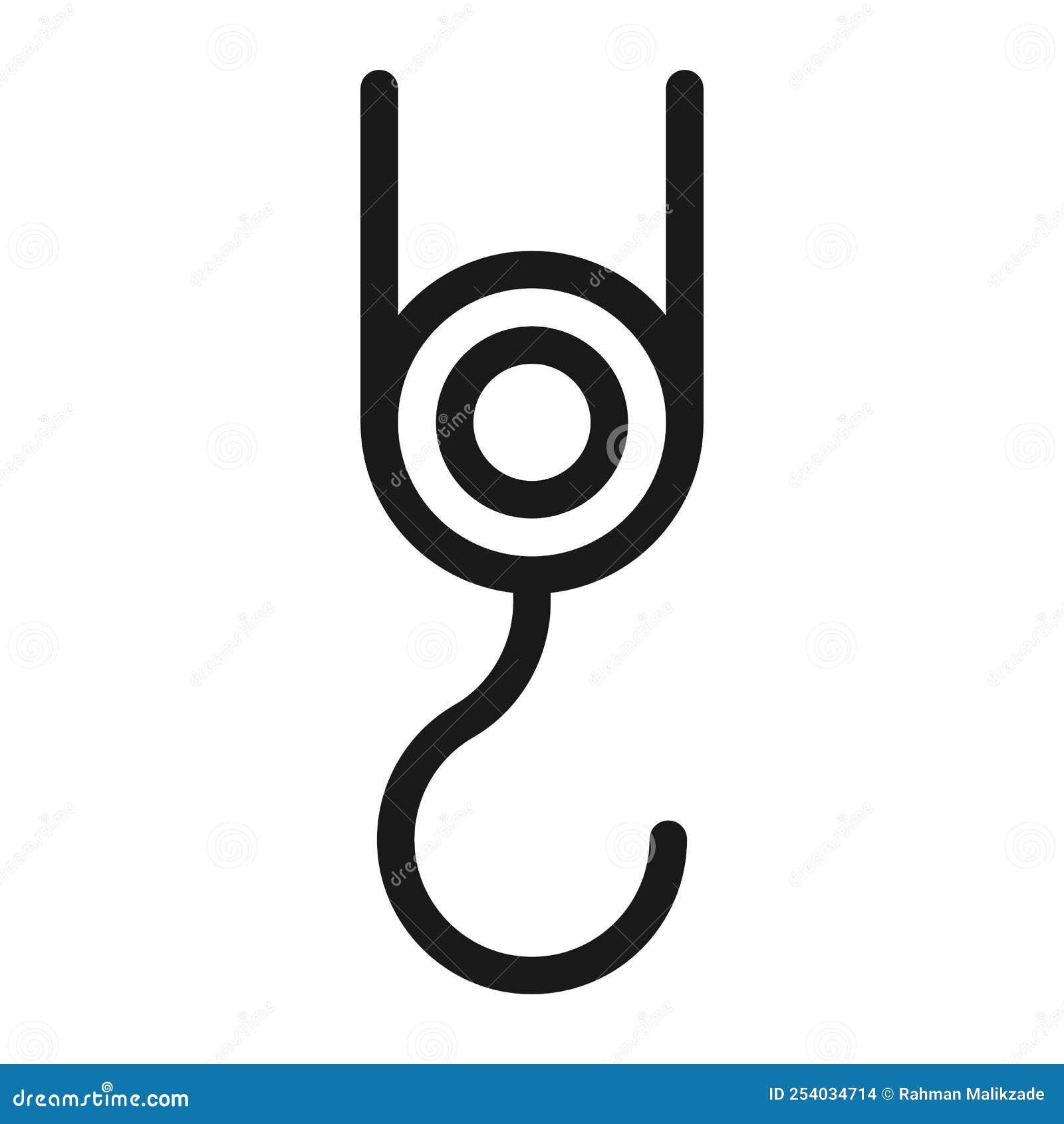 Hook Thin Line Icon. Crane Hook Line Vector Illustration Stock Vector ...