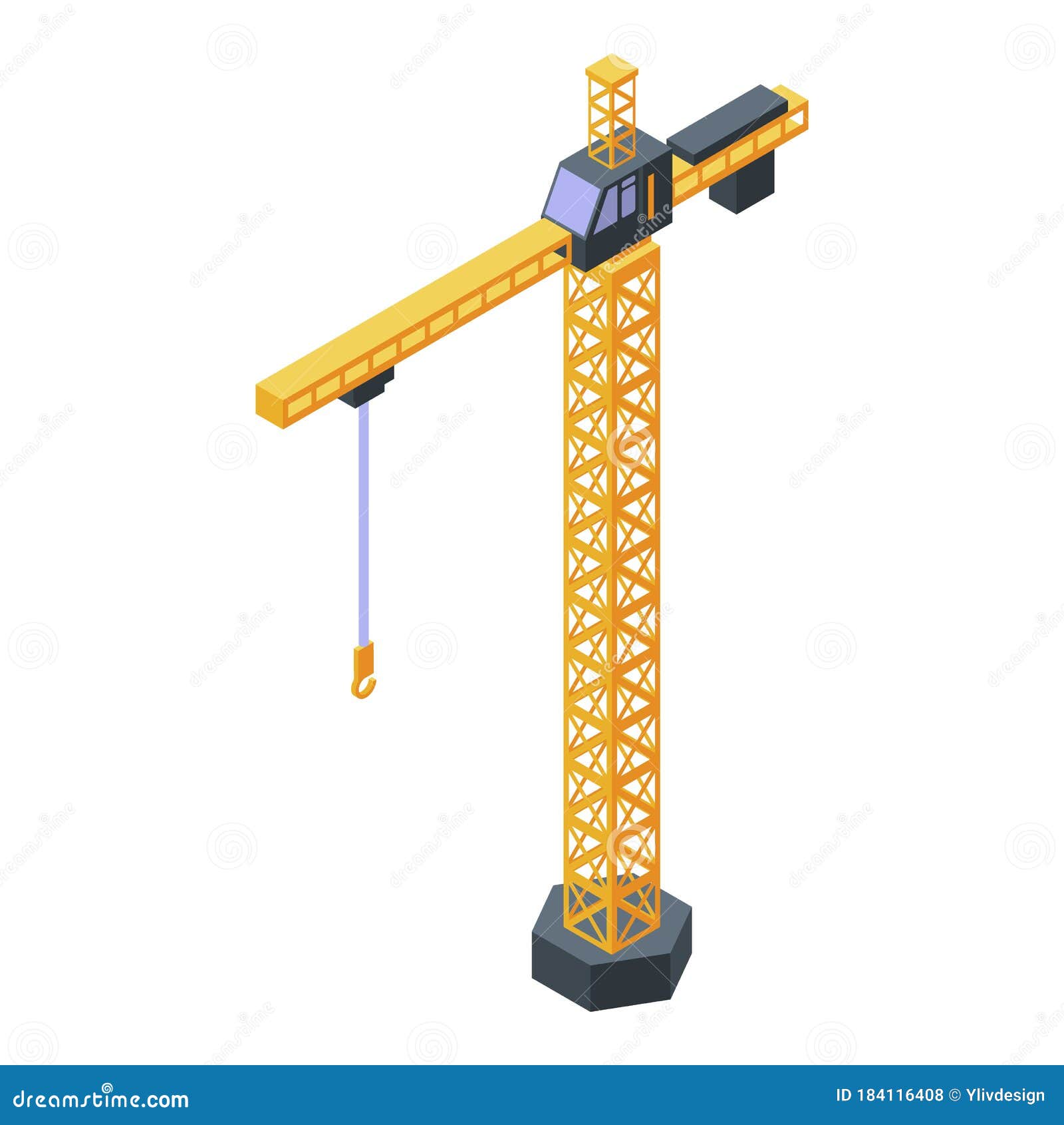 Hook Tower Crane Icon, Isometric Style Stock Vector - Illustration of ...