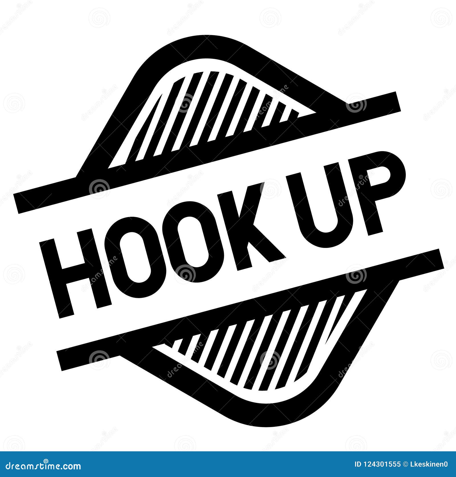 Hook up stamp on white stock vector. Illustration of unite - 124301555