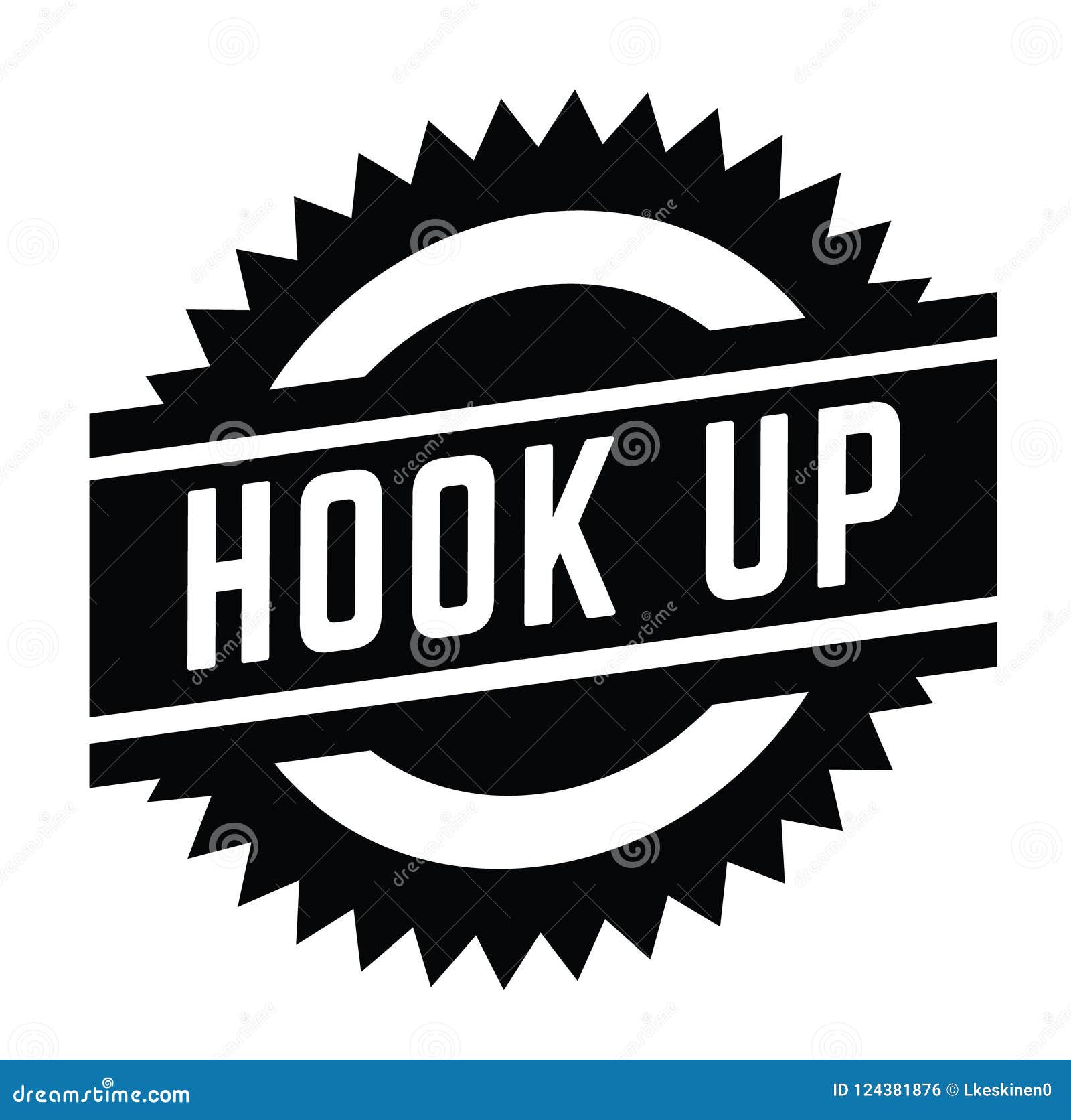 Hook up stamp on white stock vector. Illustration of conjoin - 124381876