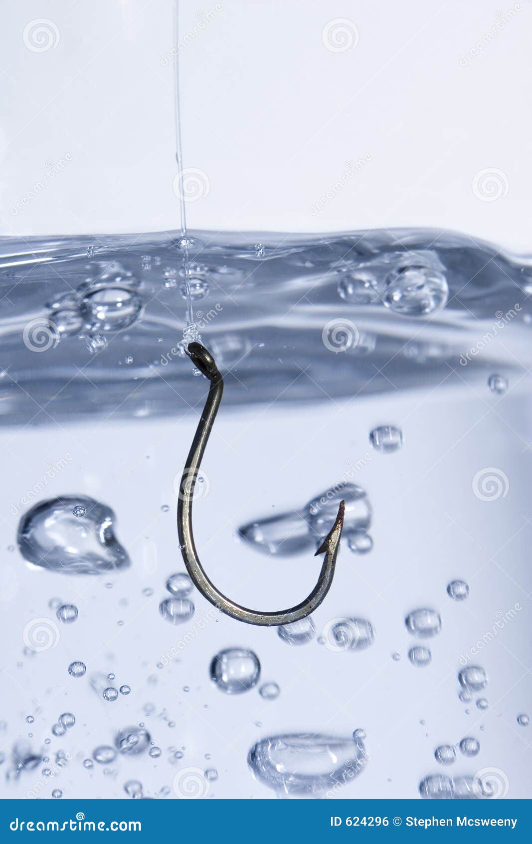 Hook in water stock photo. Image of barb, bite, hobby, water - 624296