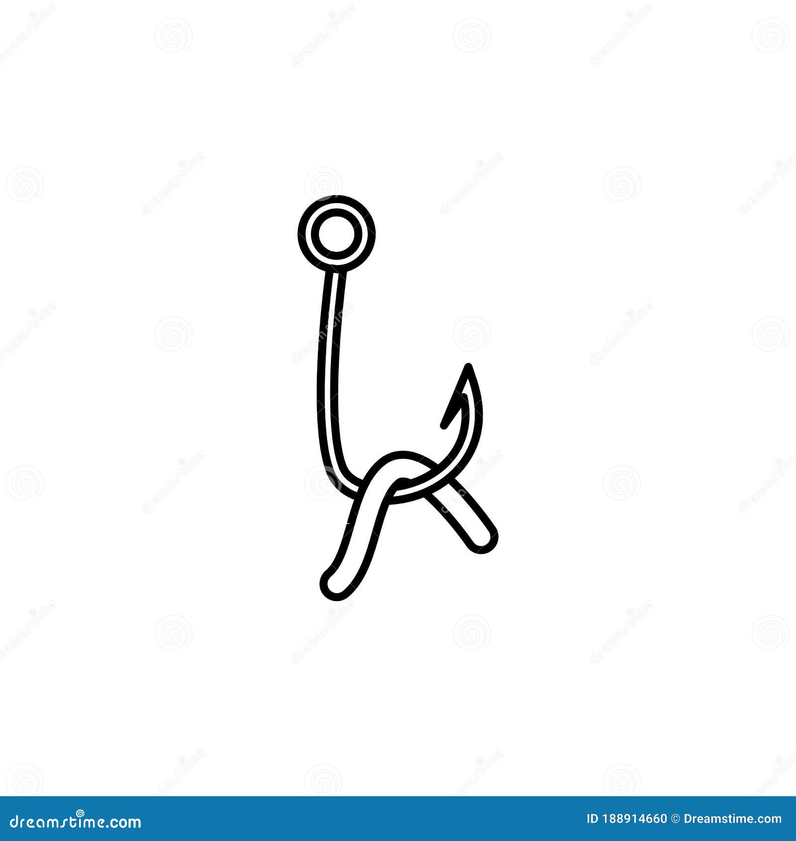 Hook with a Worm Icon. Element of Travel Icon for Mobile Concept and ...