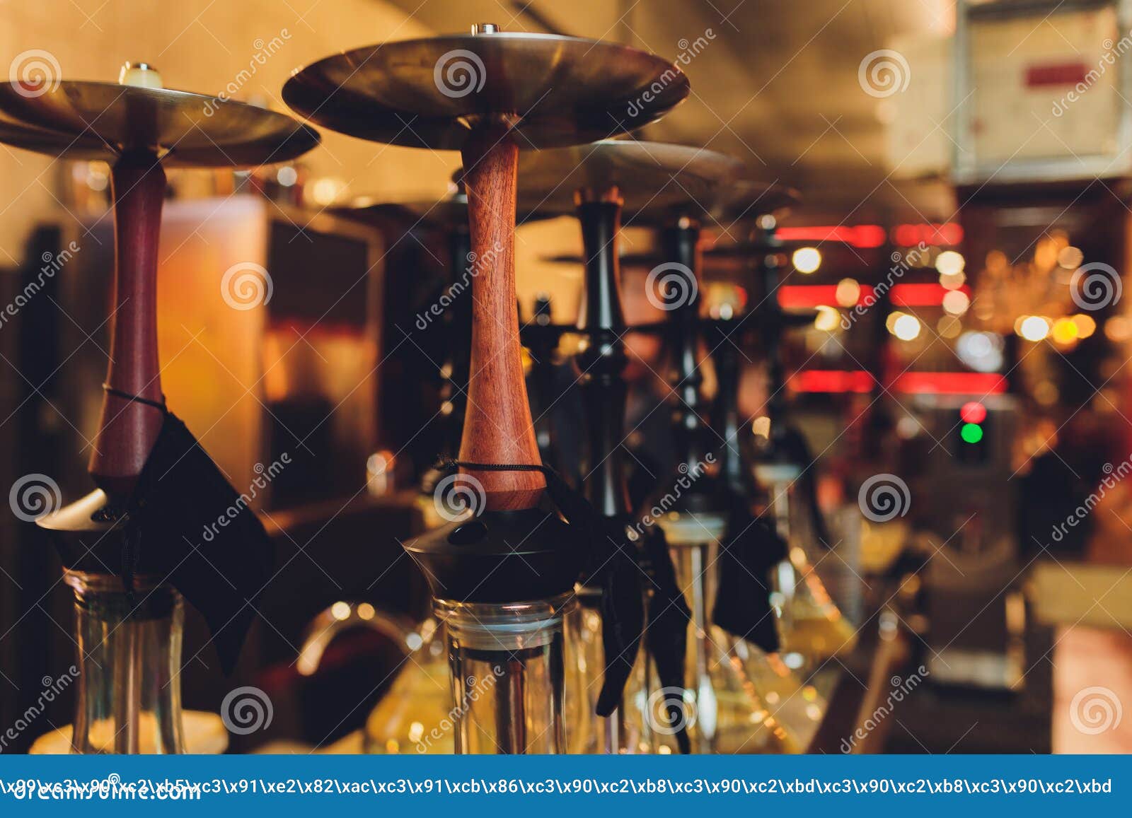 The Hookah on the Bar Counter in a Cafe. Stock Photo - Image of lounge ...