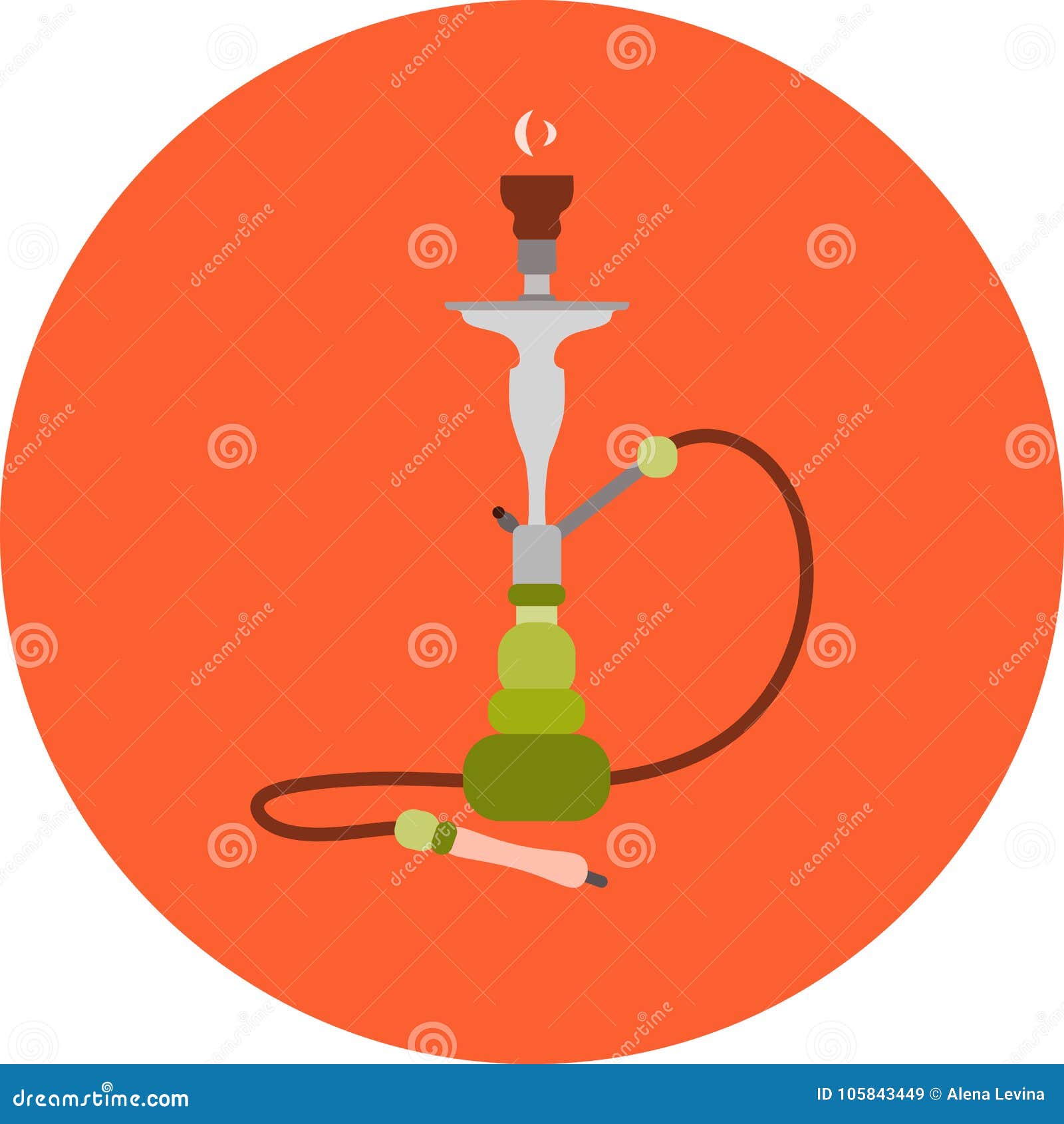 Hookah Color Icon stock vector. Illustration of metal - 105843449