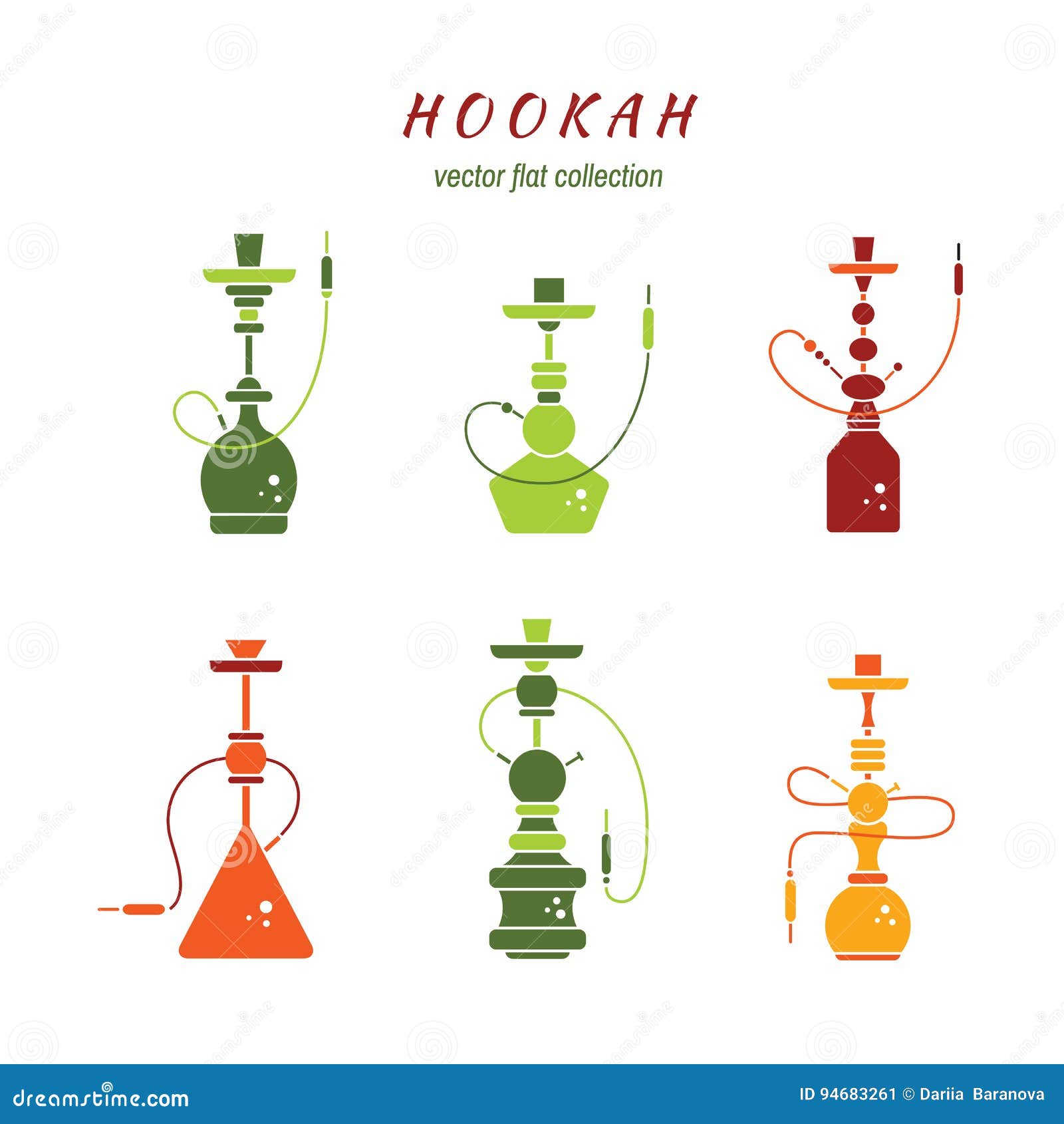 Hookah icons set stock vector. Illustration of background - 94683261