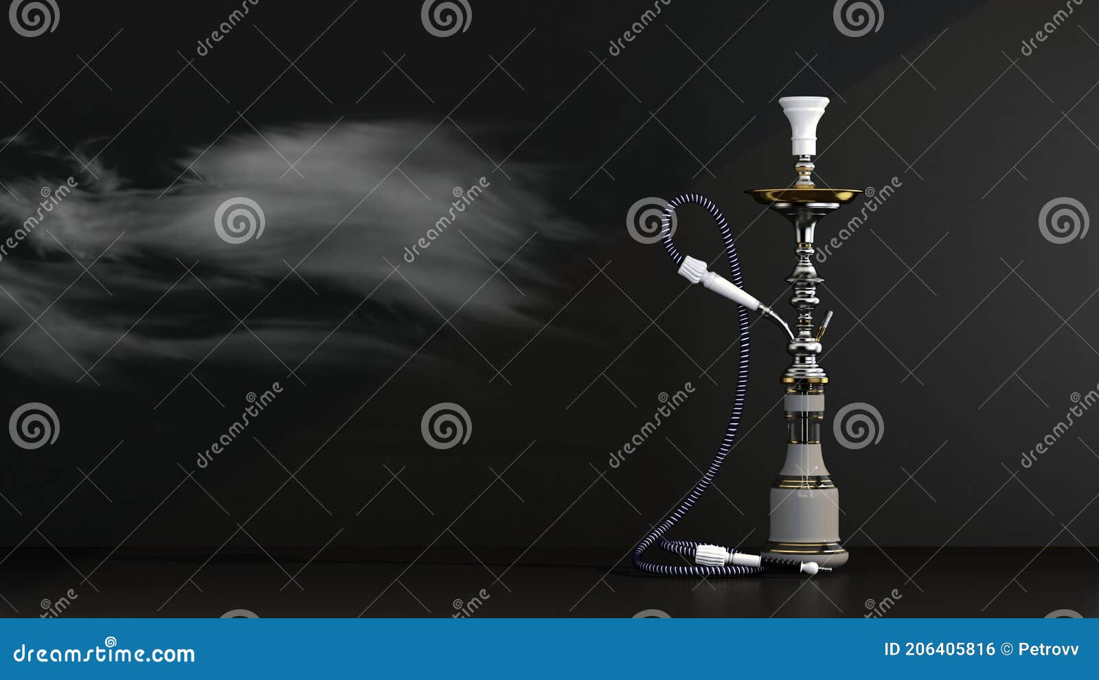 Hookah Lit with Light with Smoke Stock Illustration - Illustration of ...