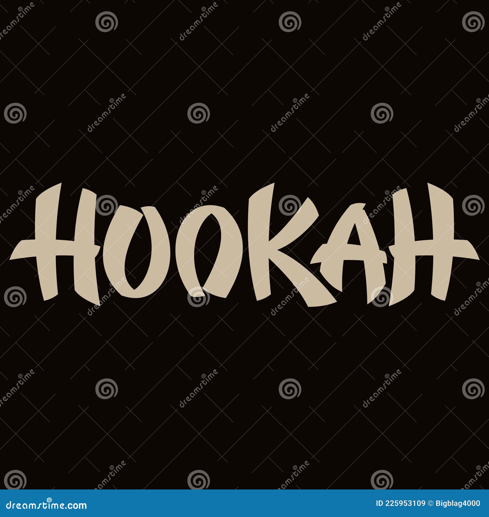 Hookah Logo Template.Vector Lettering on Black Background. Stock Vector ...