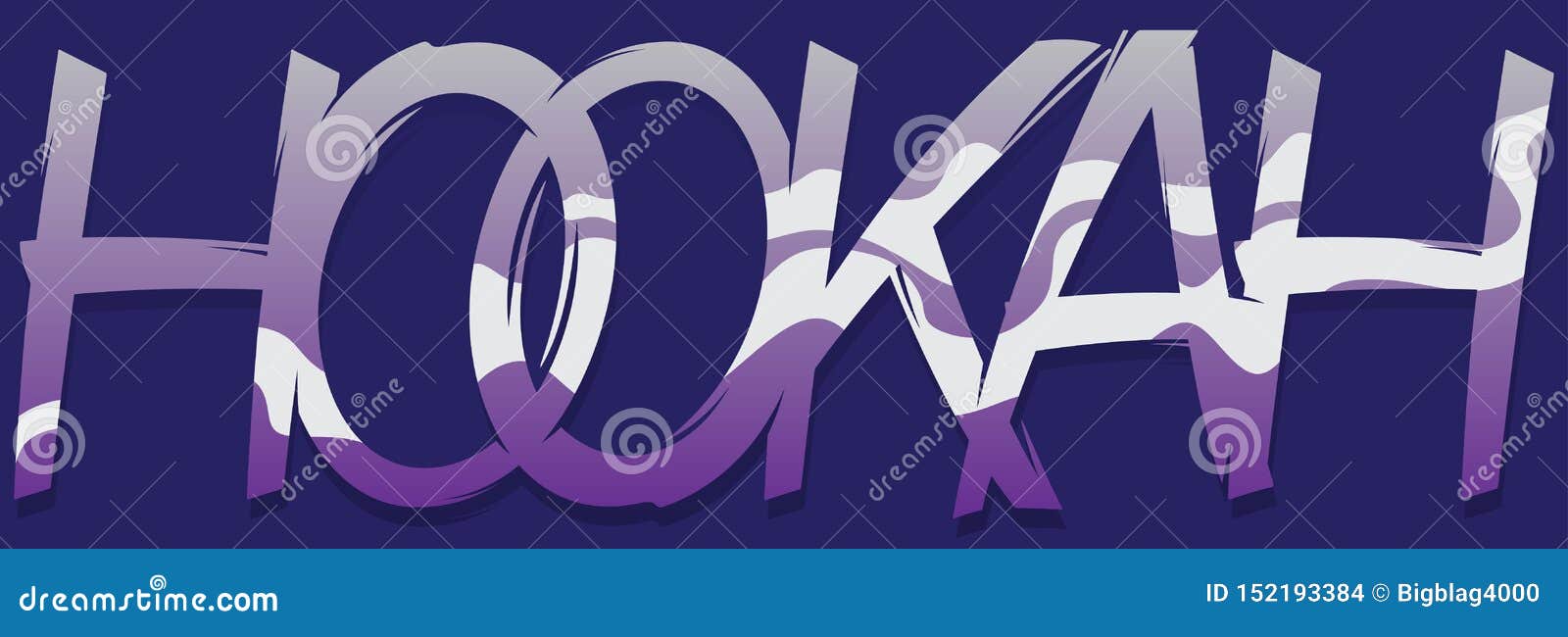 Hookah Logo.Vector Hand Drawn Hookah Lettering on Dark Blue Background ...