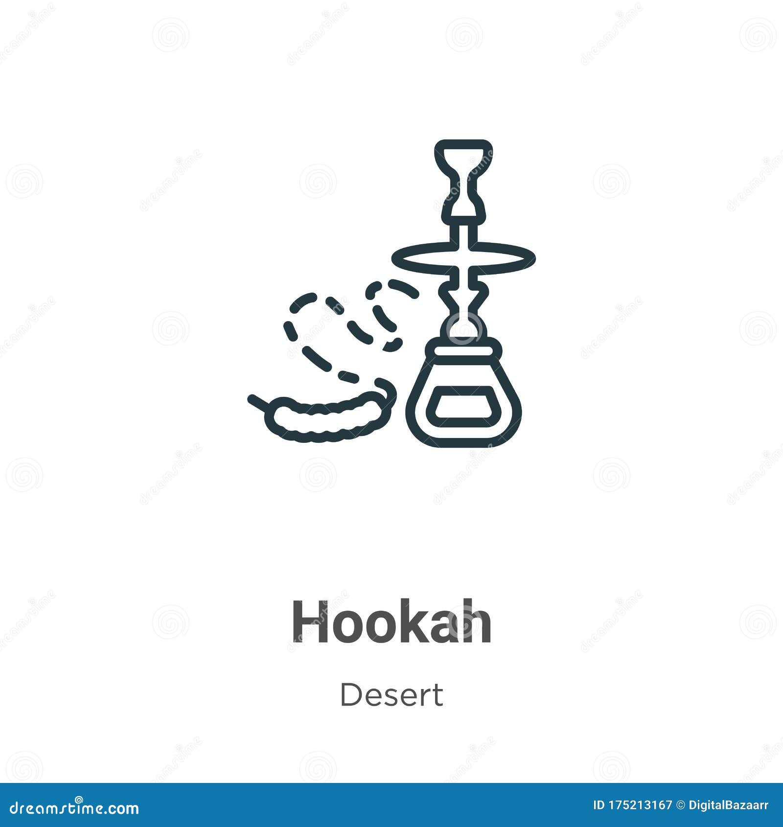Hookah Outline Vector Icon. Thin Line Black Hookah Icon, Flat Vector ...