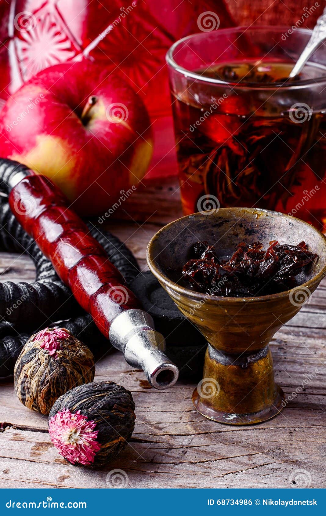 Hookah and tea stock photo. Image of leisure, fruit, enjoyment - 68734986