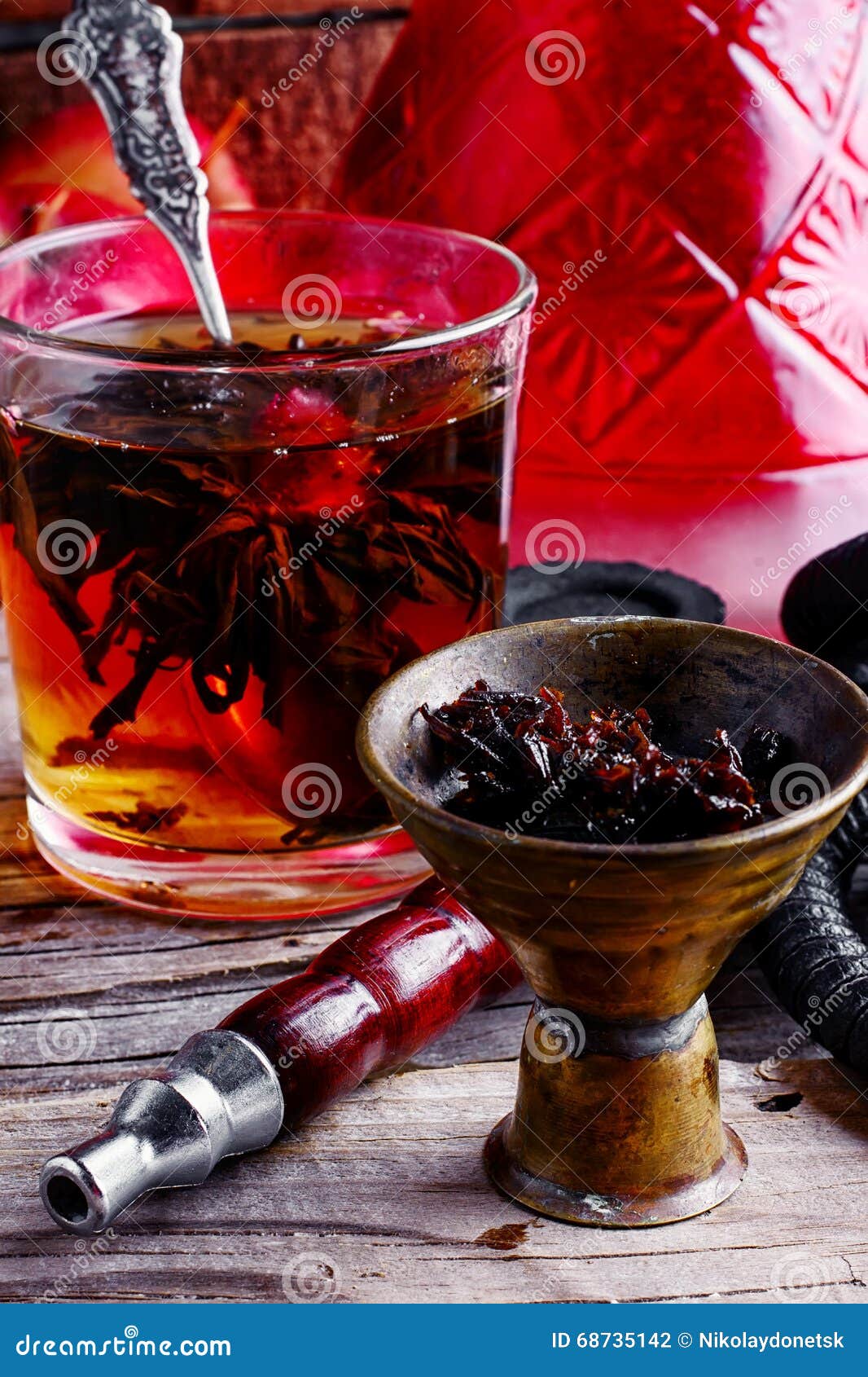 Hookah and tea stock photo. Image of leisure, relaxation - 68735142