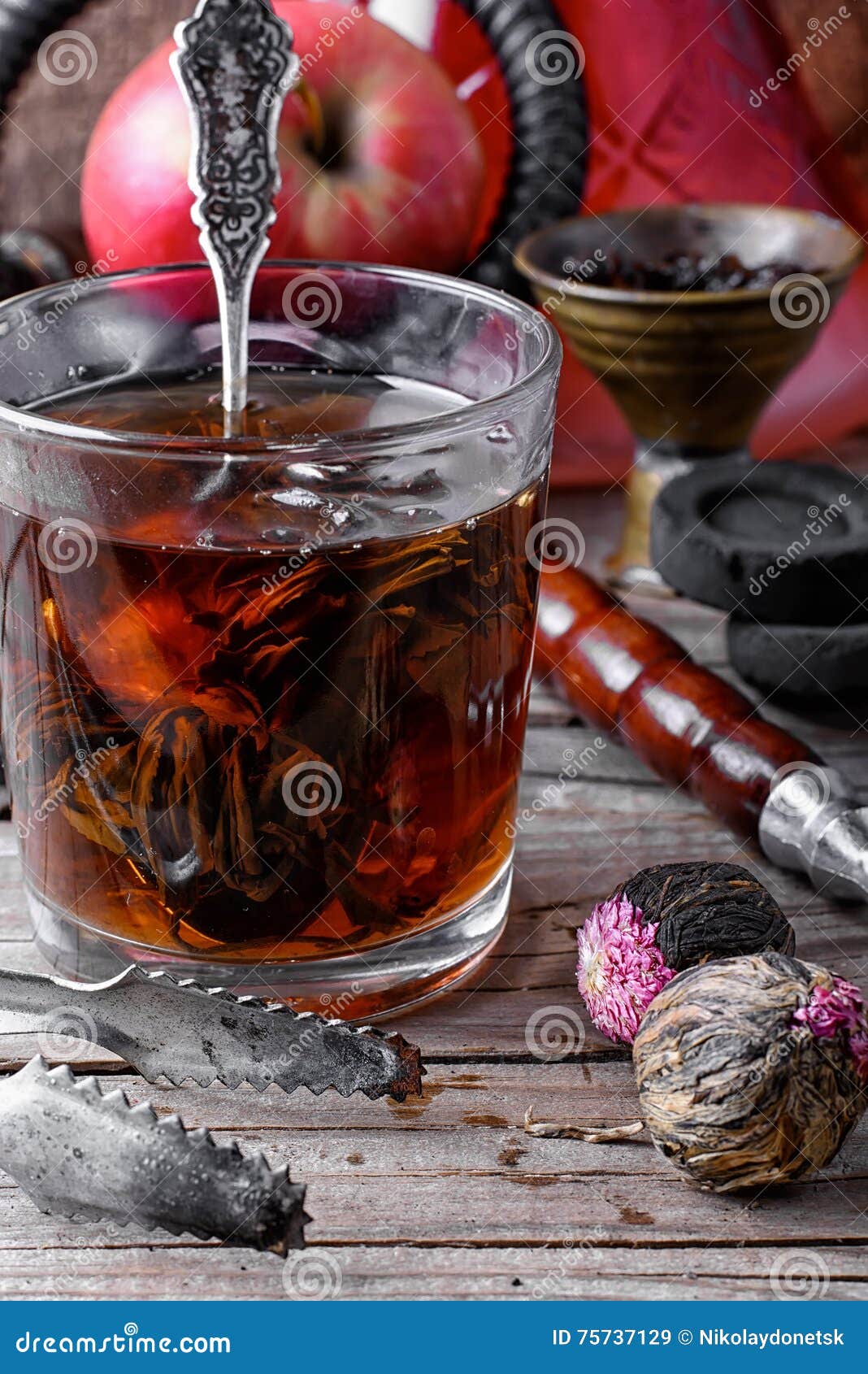 Hookah and tea stock image. Image of teacup, leisure - 75737129