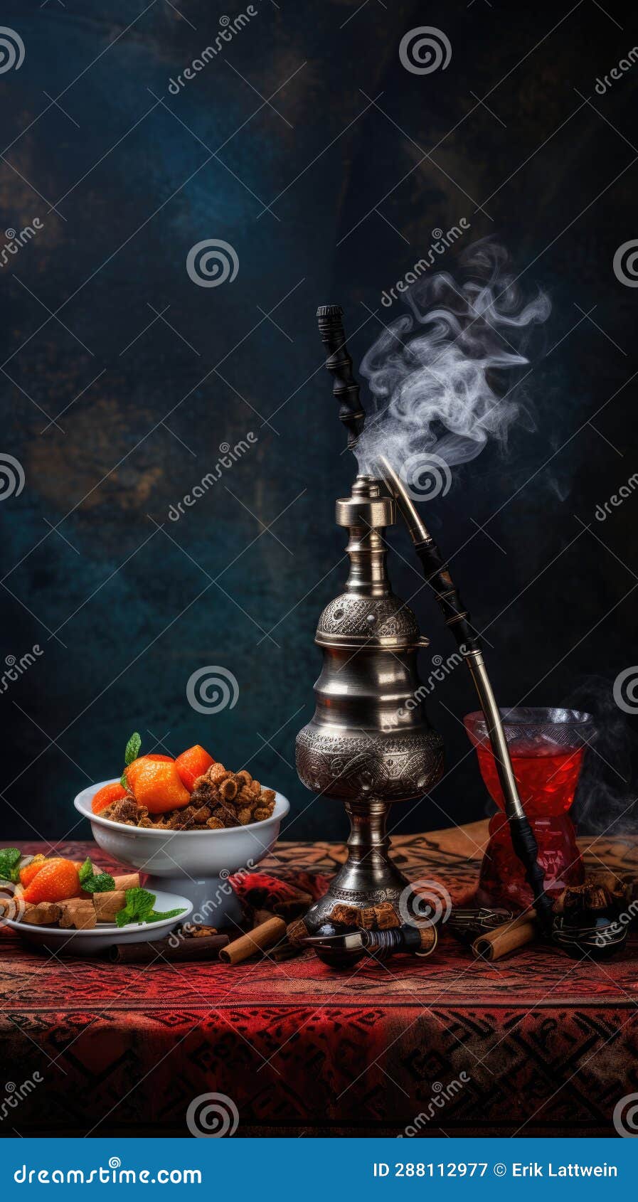 Hookah Themed Background in Portrait Mode with Copy Space - Stock ...