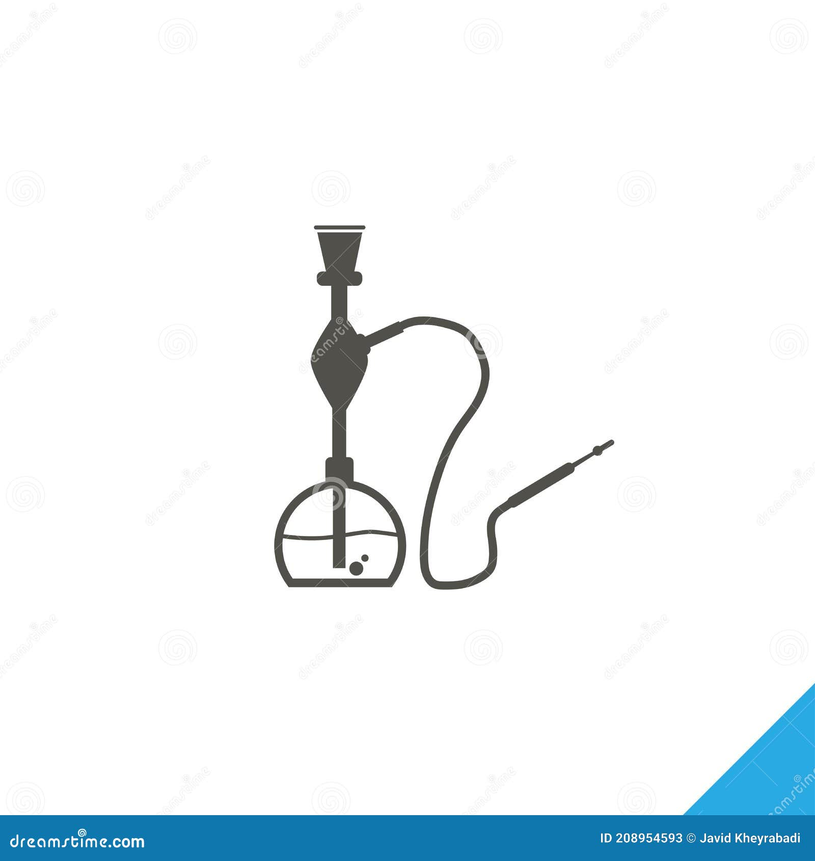 Hookah Vector Icon Shisha Simple Icon Stock Vector - Illustration of design, flat: 208954593