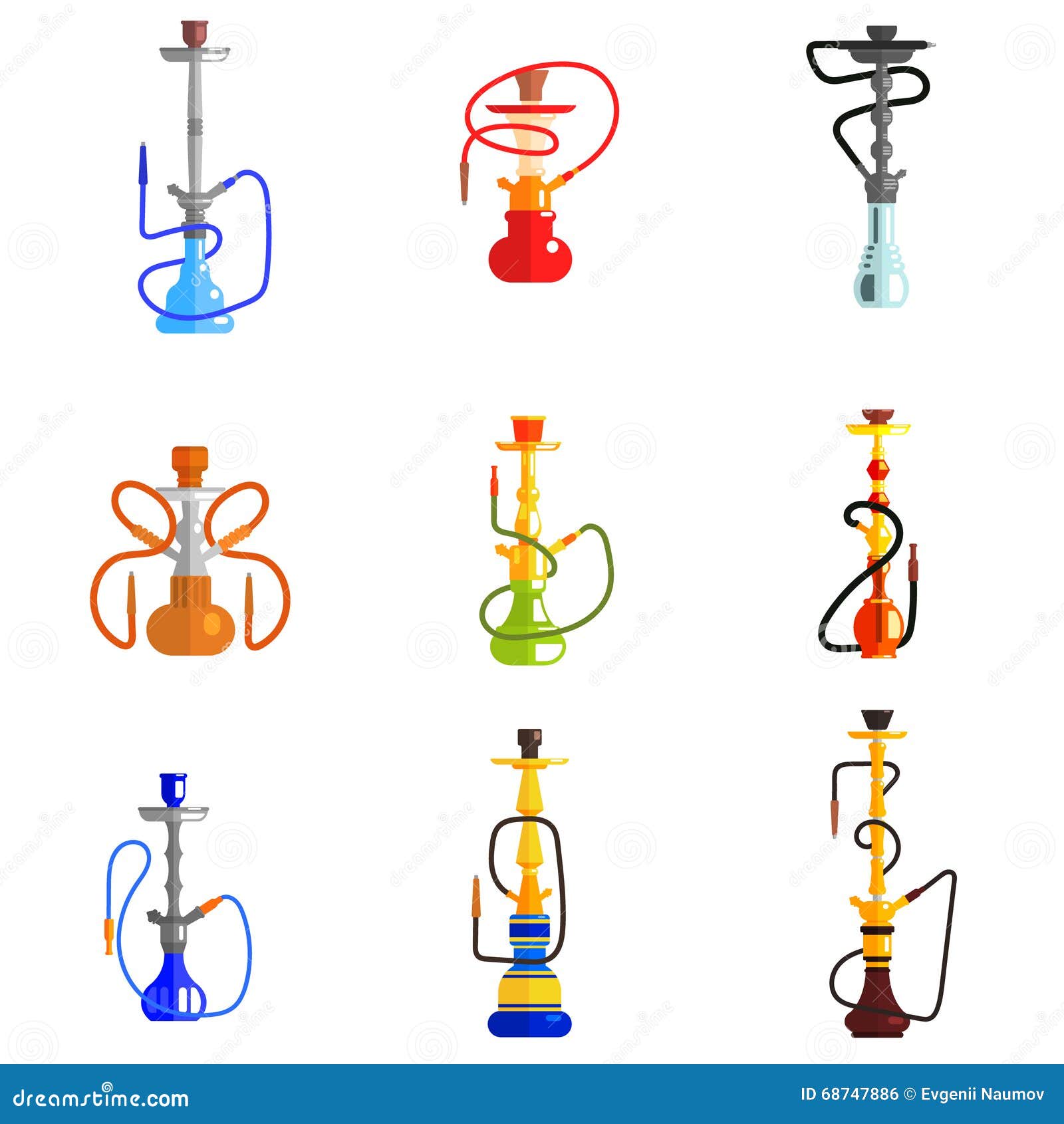 Hookah Vector Icons Illustration. Stock Vector - Illustration of health ...