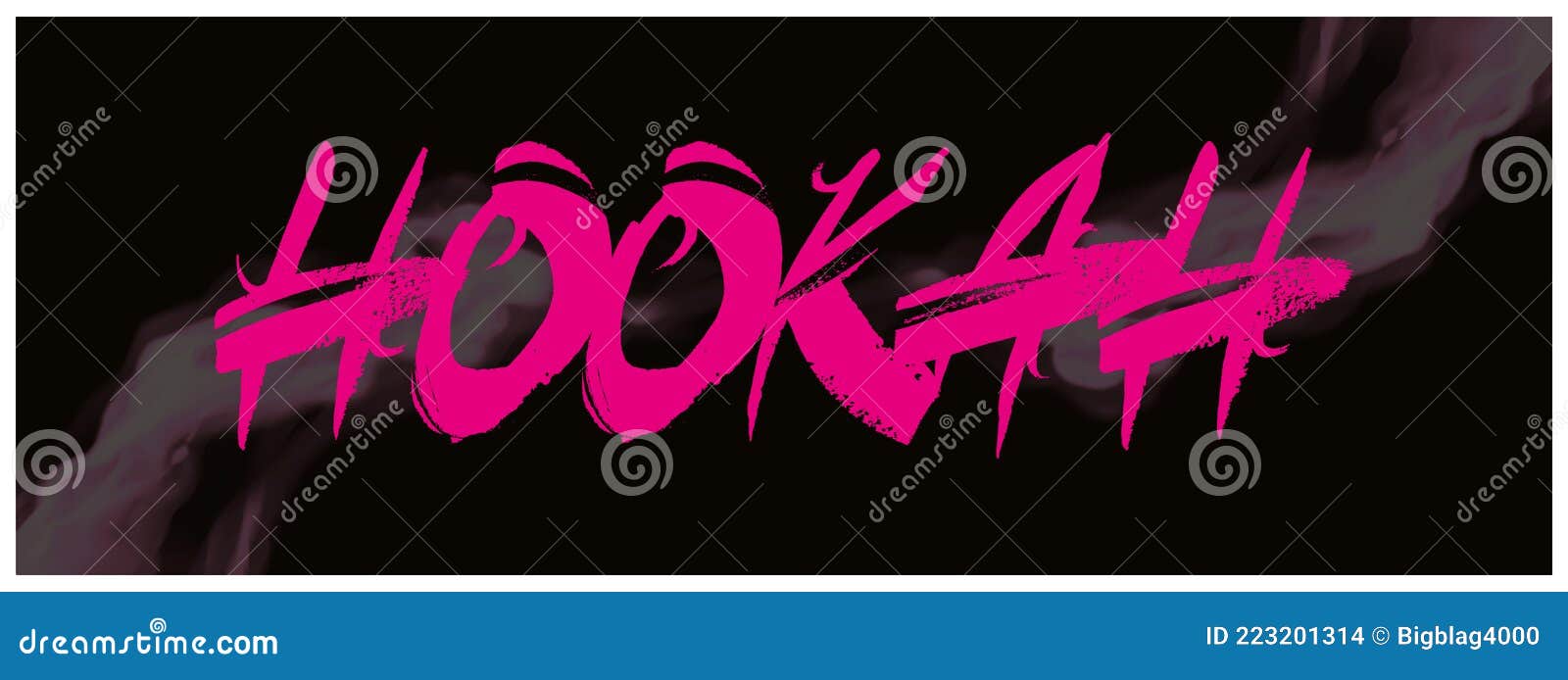 Hookah Vector Lettering Template.Art Illustration. Stock Vector ...