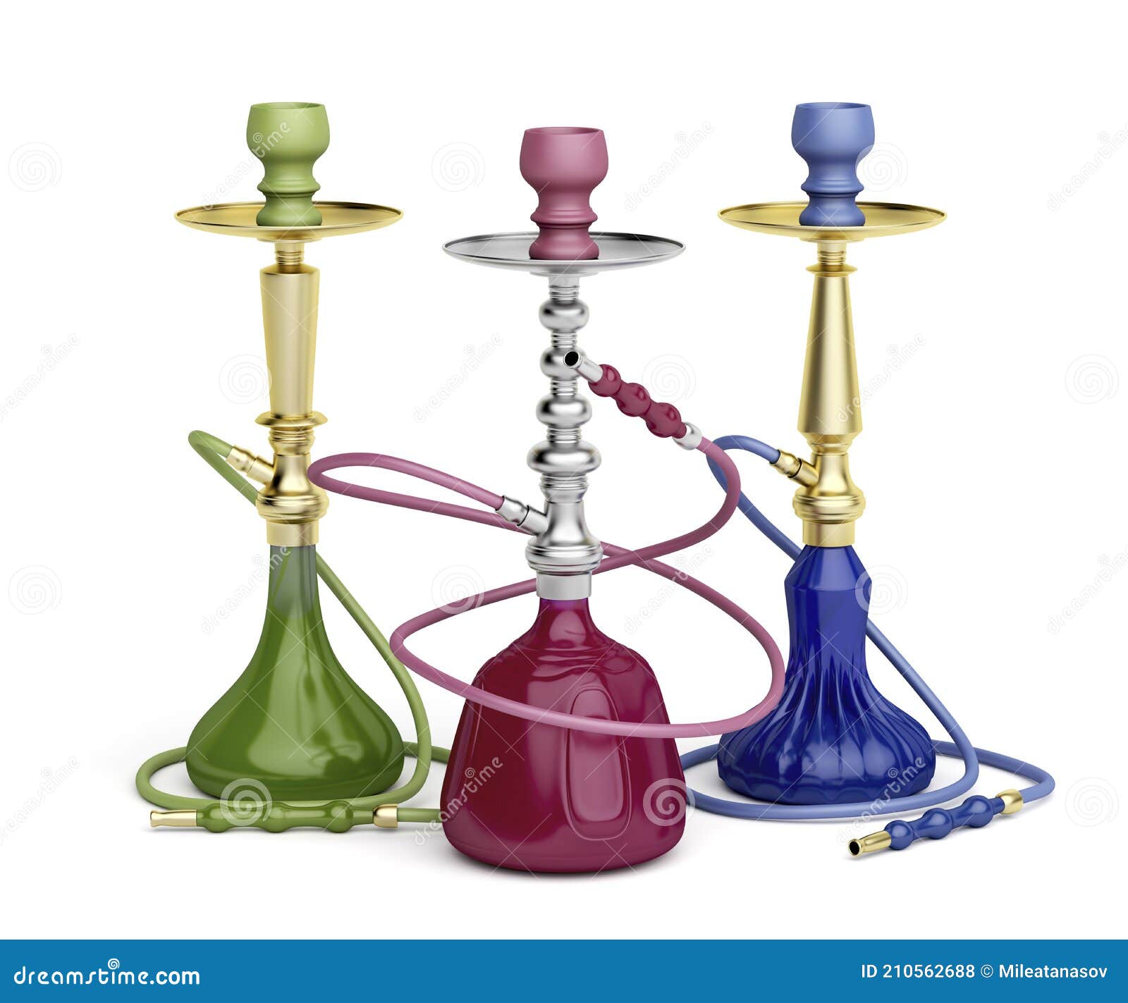 Hookahs with Different Designs and Colors Stock Photo - Illustration of ...