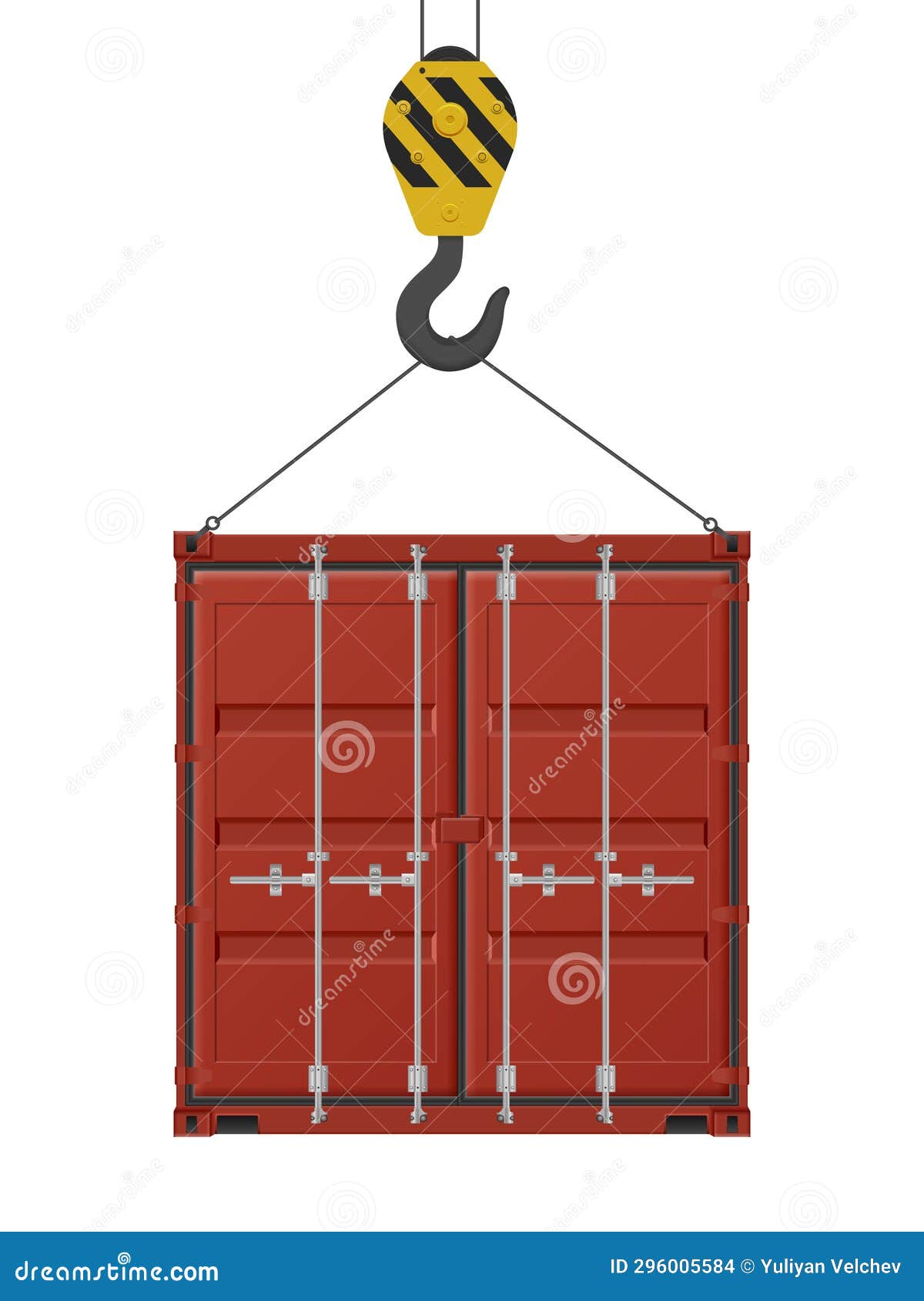 Hooked cargo container stock illustration. Illustration of hook - 296005584