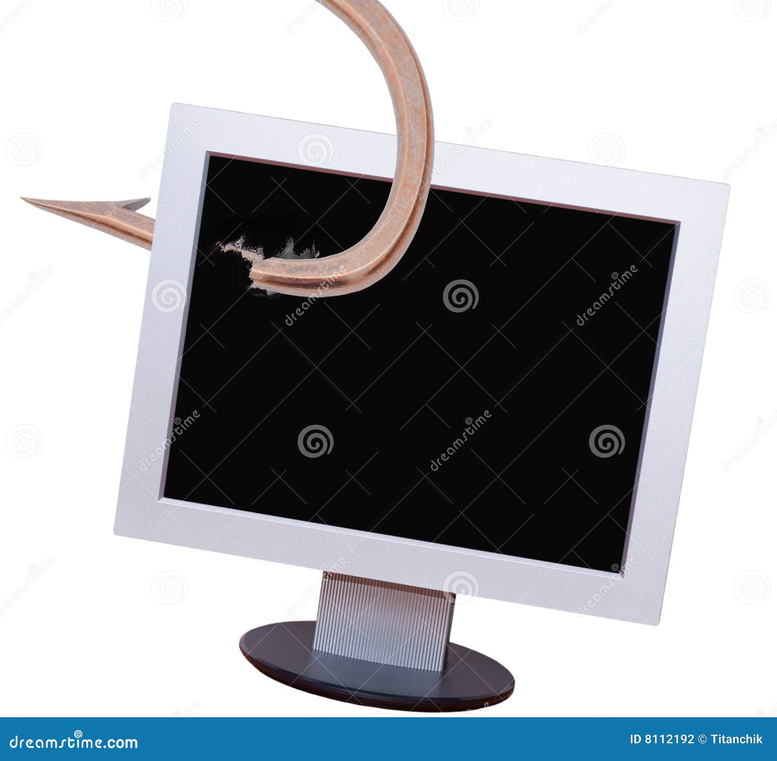 Hooks and monitor stock photo. Image of electronics, fishinghook - 8112192