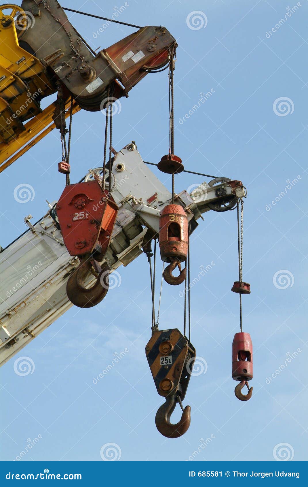 Hooks of Several Mobile Cranes Stock Image - Image of carry, crane: 685581