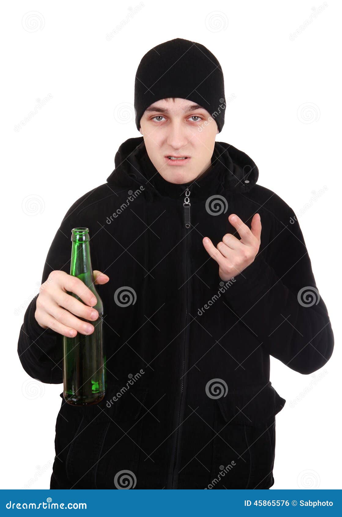 Hooligan with a Beer stock photo. Image of offender, loafer - 45865576
