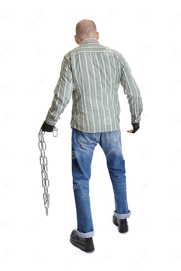 Hooligan with chain stock photo. Image of adult, cruel - 16689772