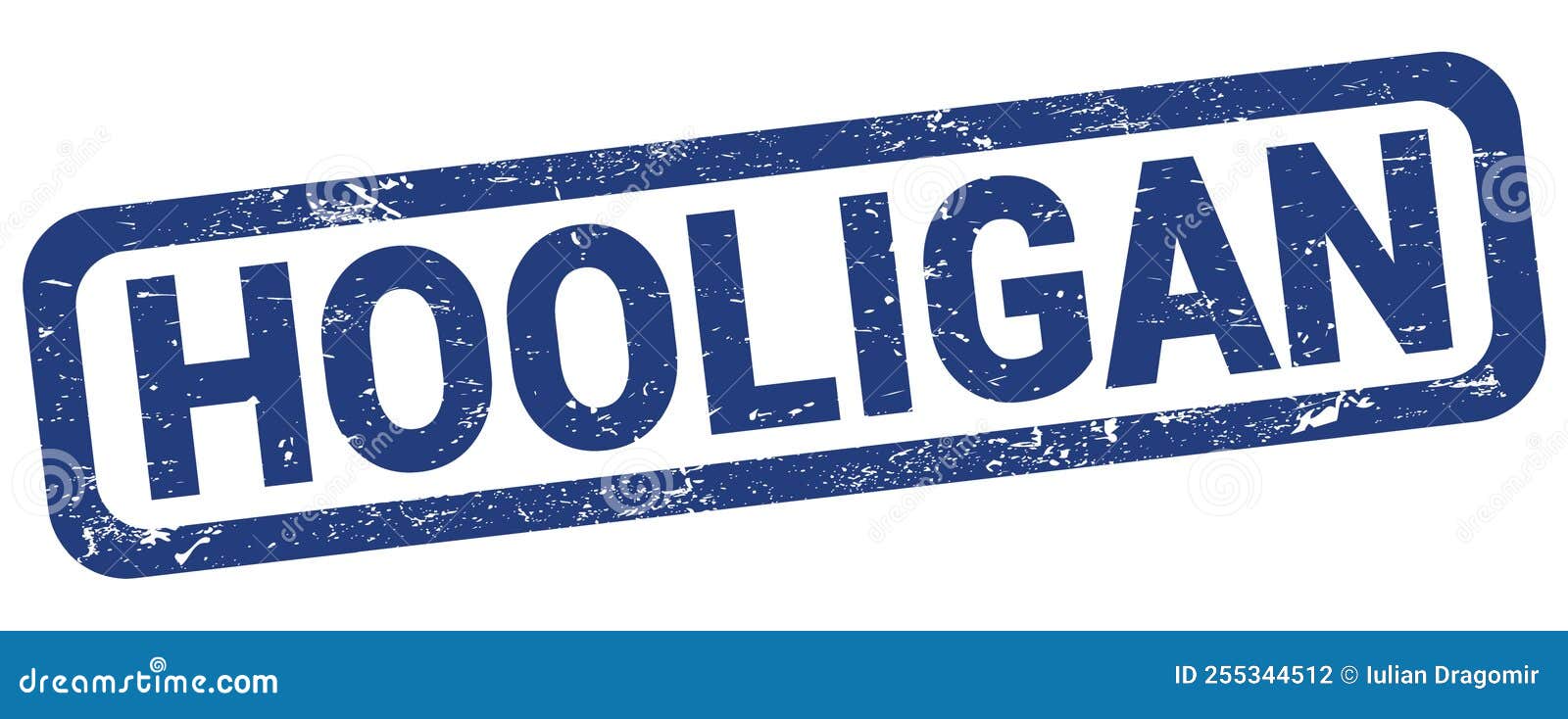 HOOLIGAN Text Written on Blue Rectangle Stamp Stock Illustration ...
